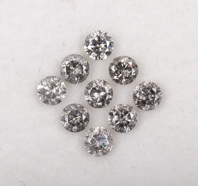 3.3 MM Natural Loose Diamond, Salt and Pepper Transparent Diamond ...