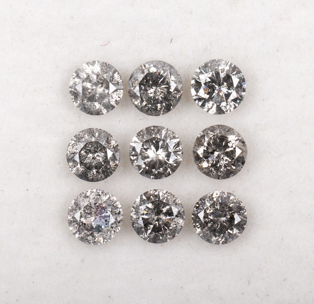 3.3 MM Natural Loose Diamond, Salt and Pepper Transparent Diamond ...