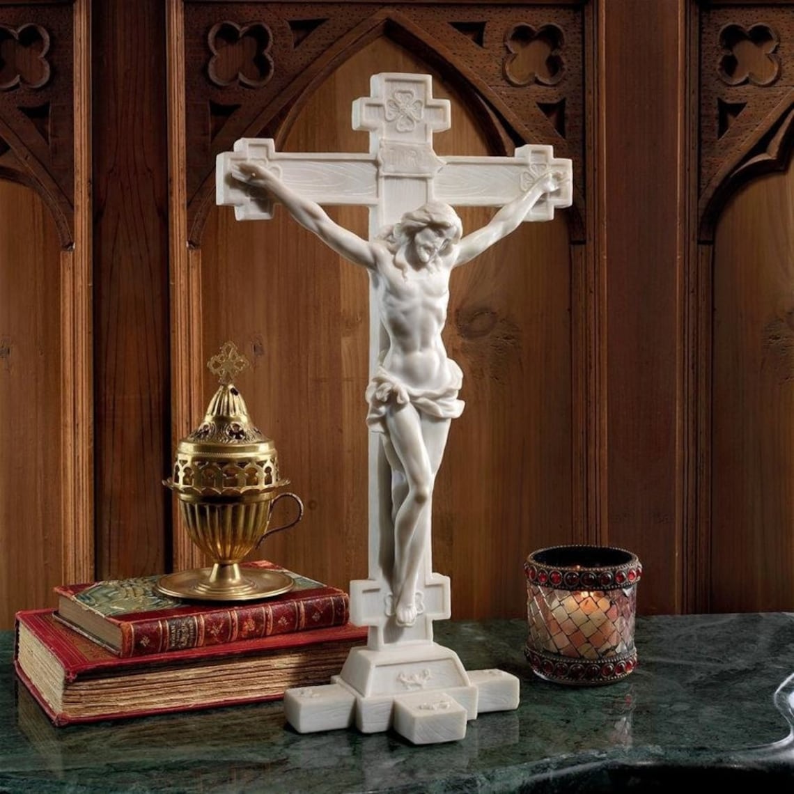 Body of Christ Bonded Marble Crucifix Statue Easter Gift | Etsy