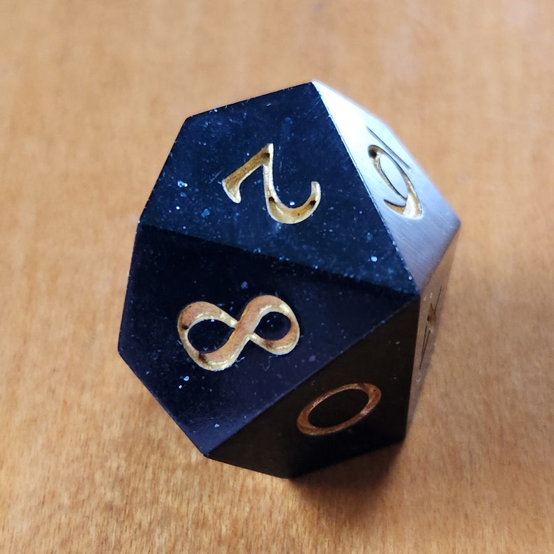 Void/ 7pc Sharp Edge Polyhedral Dice Set/ Black Slighly Sparkly - Etsy