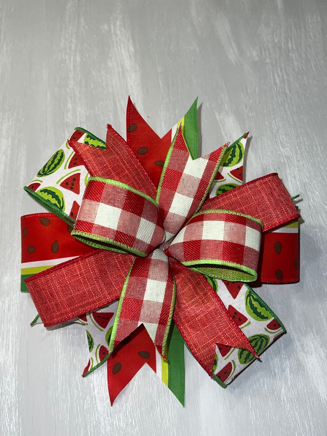 Watermelon Bow, Watermelon Wreath Bow, Watermelon Lantern Bow, Spring ...