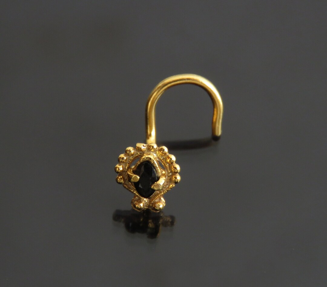 Twist Nose Stud Indian Nose Stud Onyx Nose Stud Unique Nose Stud 18g ...