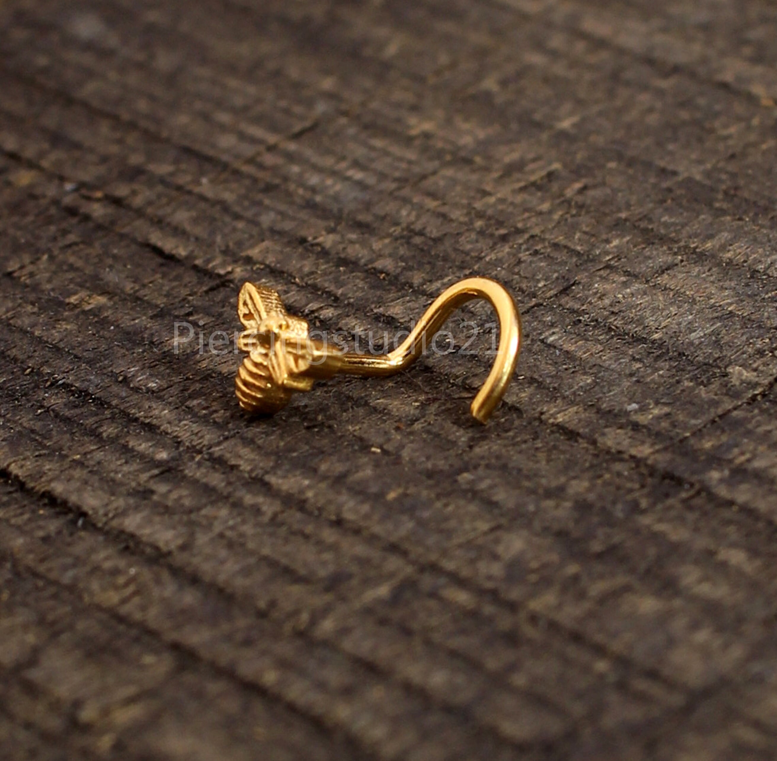 Cute Tinny Bee Nose Pin Indian Nose Ring Gold Nose Stud Indian - Etsy