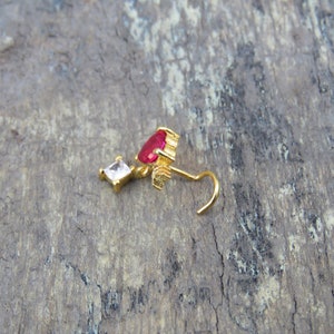 Ruby Heart Nose Ring Fresh Trends CZ Nose Stud Handmade Body Jewelry ...