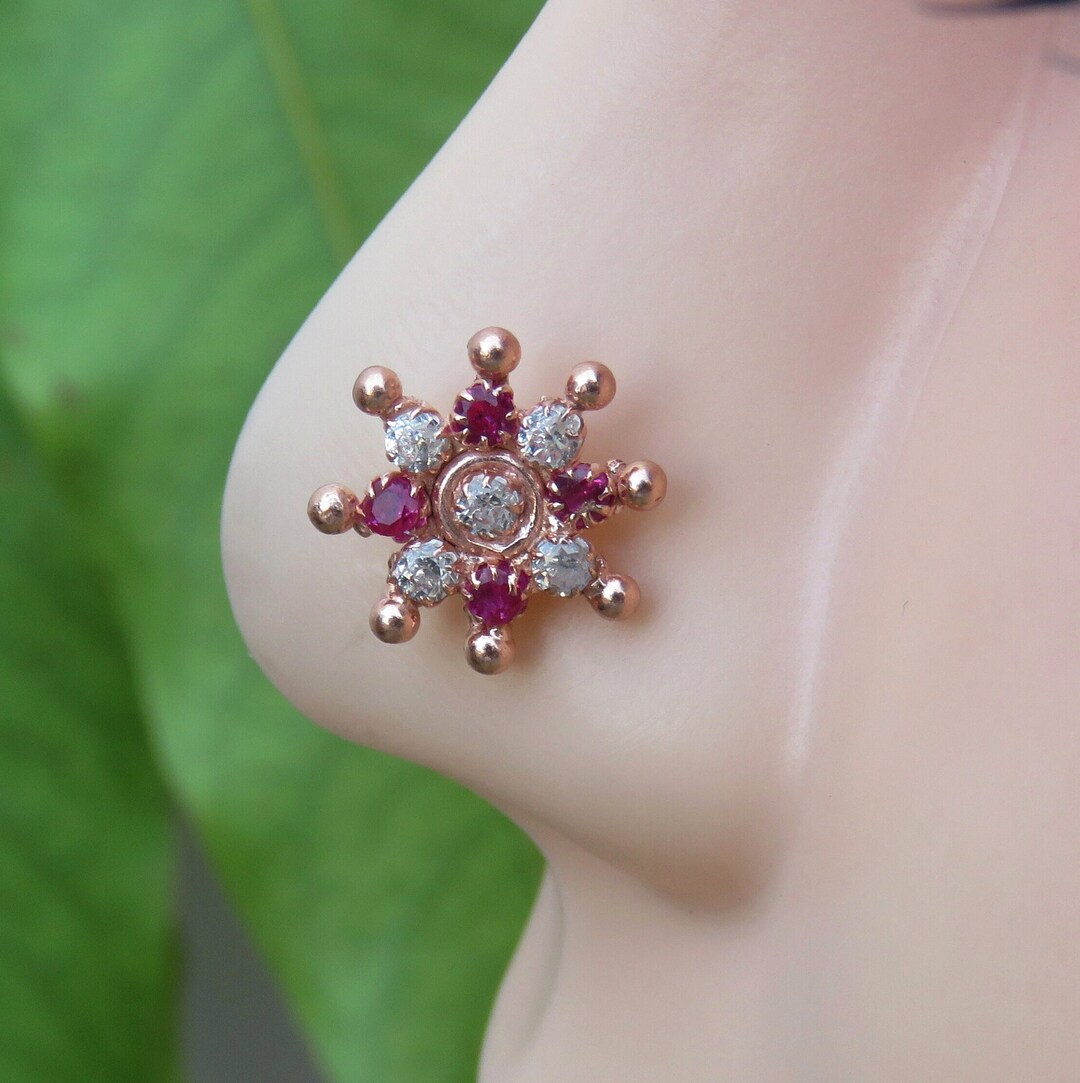 Medusa Piercing Faux Nose Stud L Shape Nose Ring Gift for Her Indian Nose Ring Indian Nose Stud ...