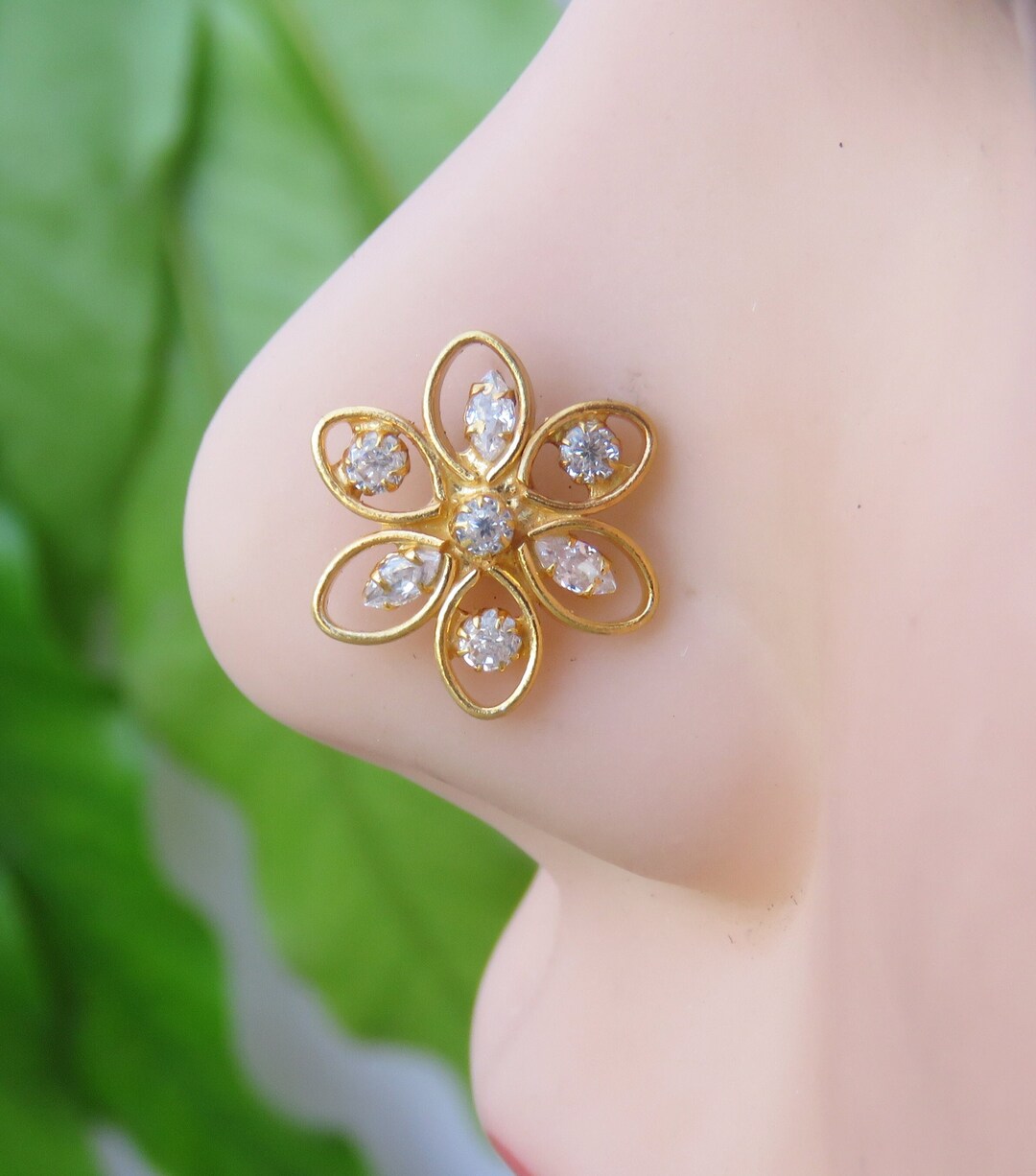Gold Nose Jewelry Unique Nose Ring Thanksgiving Nose Ring Gold Nose ...