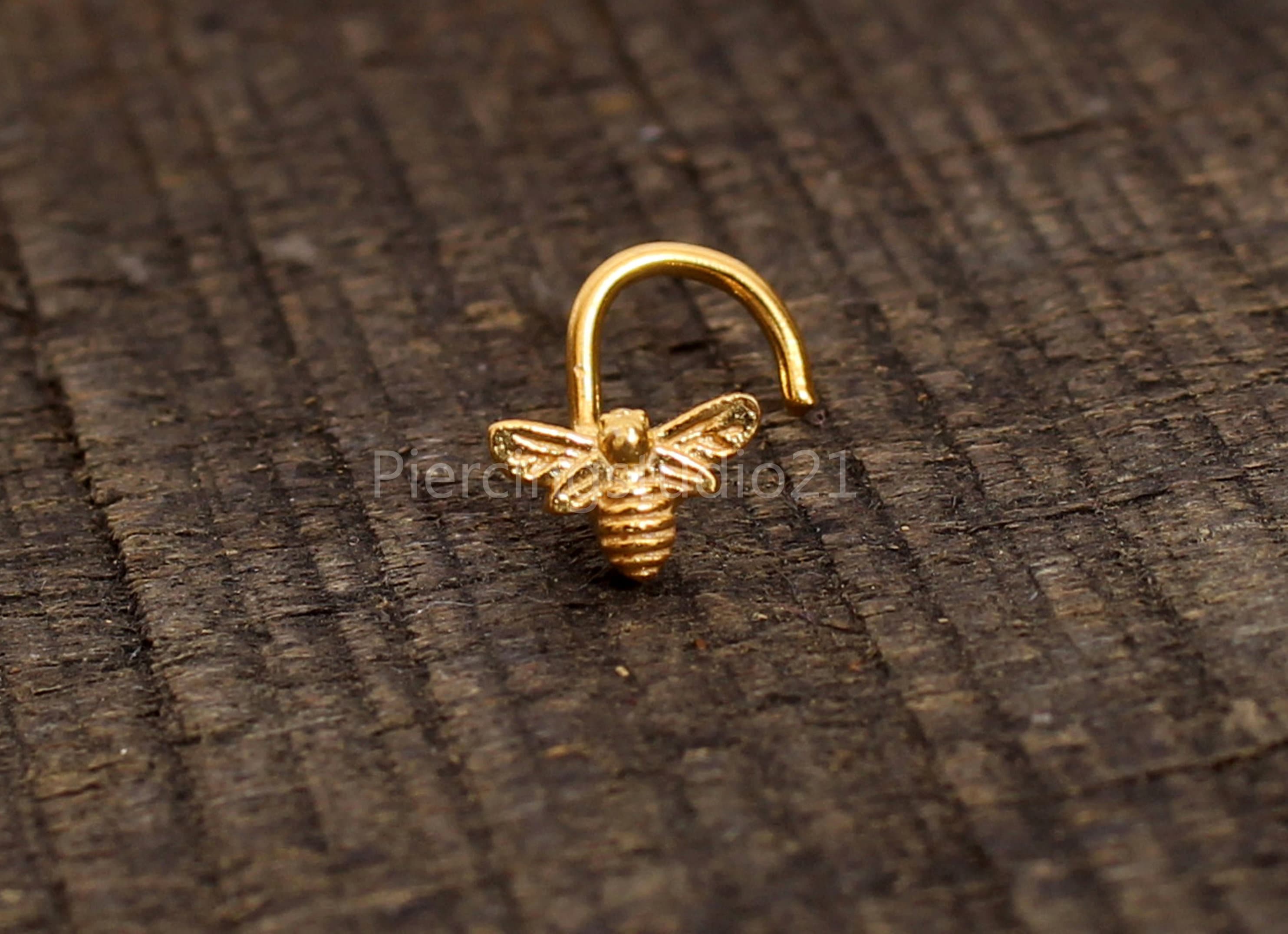 Cute Tinny Bee Nose Pin Indian Nose Ring Gold Nose Stud Indian - Etsy