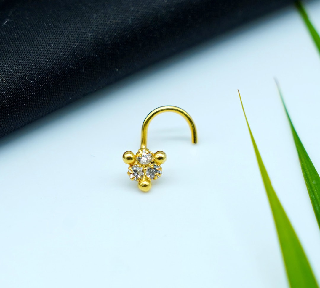 925 Sterling Silver Nose Stud L Shape Nose Stud Indian Nose Cute Nose Ring Gold Nose Stud Tinny ...