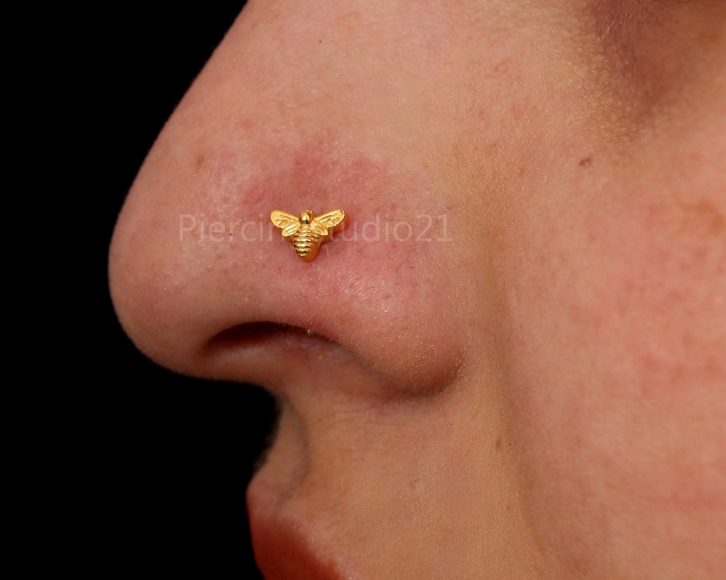 Cute Tinny Bee Nose Pin Indian Nose Ring Gold Nose Stud Indian - Etsy