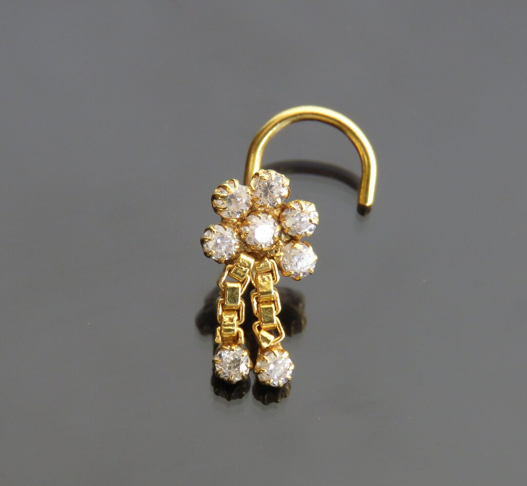 Indian Nose Ring Bell Nose Piercing Unique Nose Stud Gold Nose Hoop 20 ...
