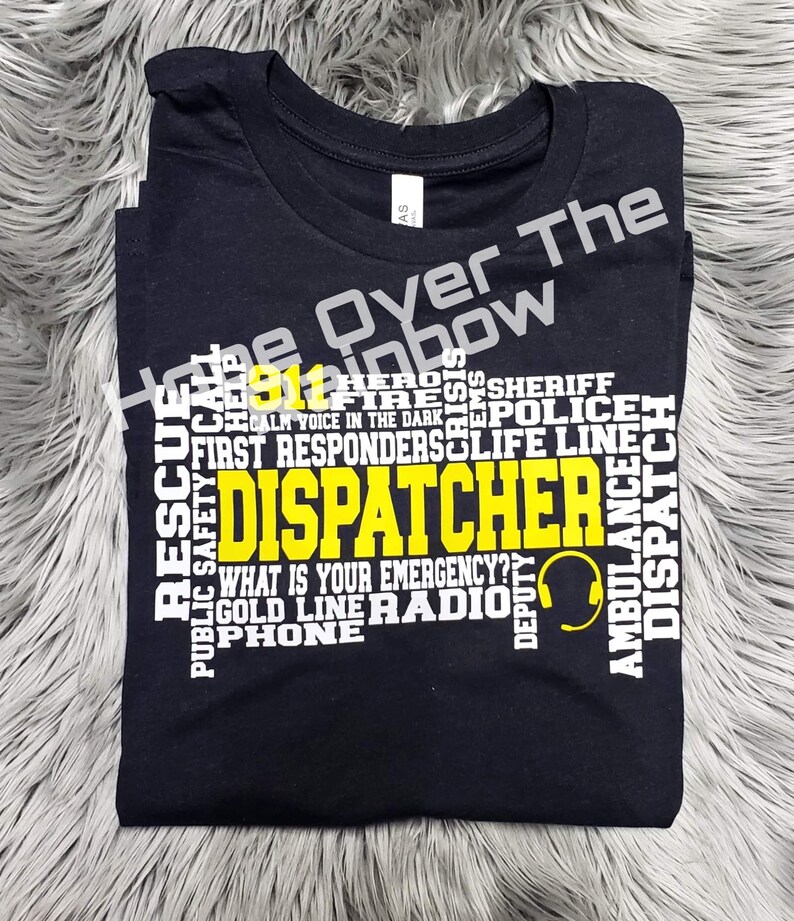 Dispatcher Word Art Short Sleeve Shirt First Responder Shirt - Etsy