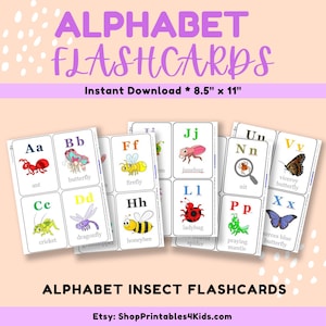 Alphabet ABC Insect Flashcards for Preschool | Pre-k | Kindergarten ...