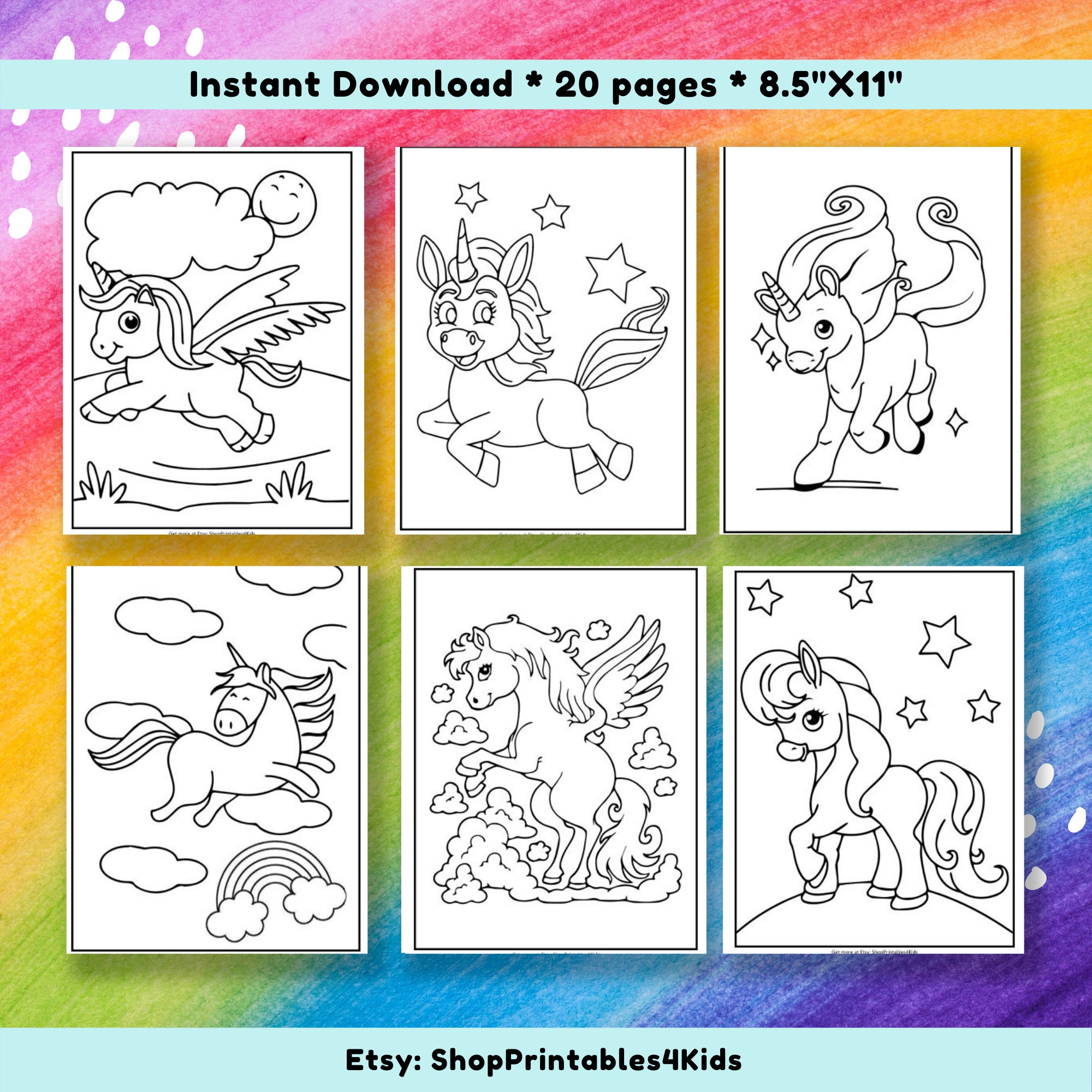 Unicorn Coloring Pages - 20 Printable Unicorn Coloring Pages for Girls ...