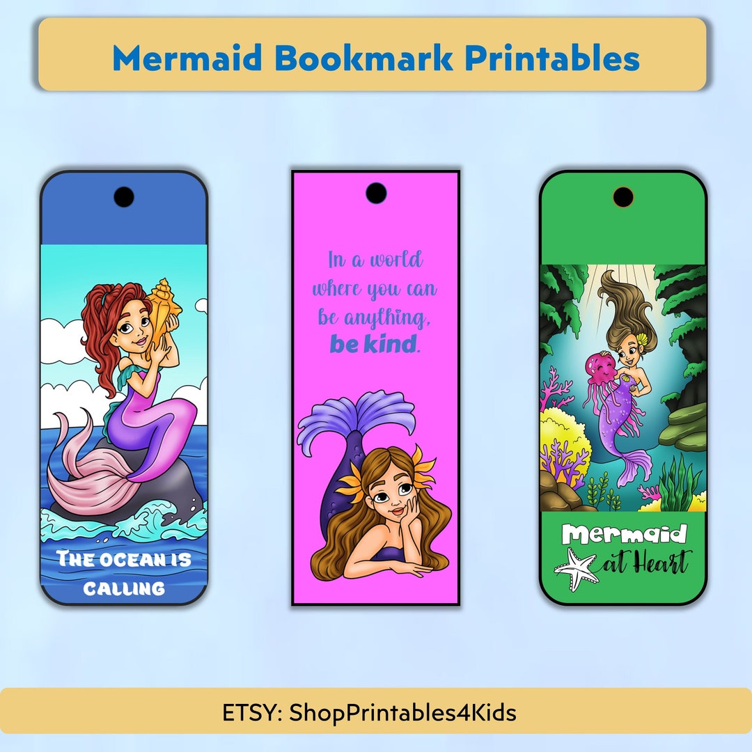 Mermaid Bookmark Printables, Inspirational Quotes (instant Download) - Etsy