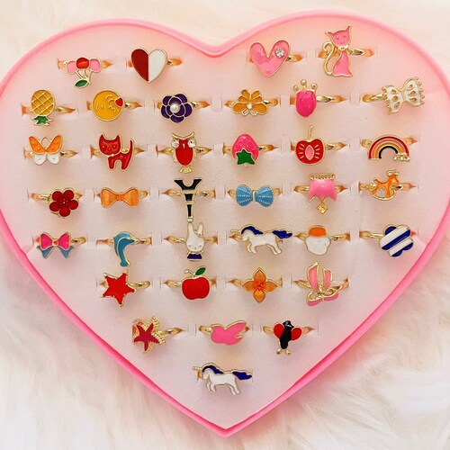 36pcs Little Girl Adjustable Rings in Box Kids Jewelry Rings - Etsy