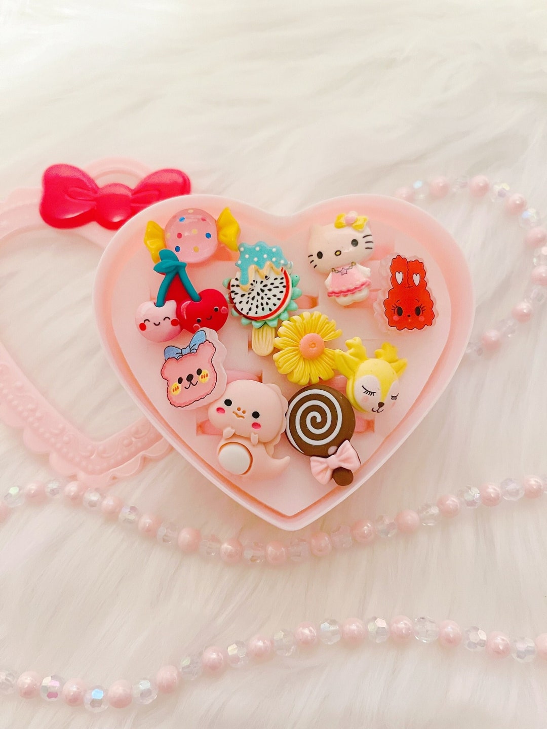 10 Pieces Kids Rings, Little Girls Cute Design Rings Set in the Box ...