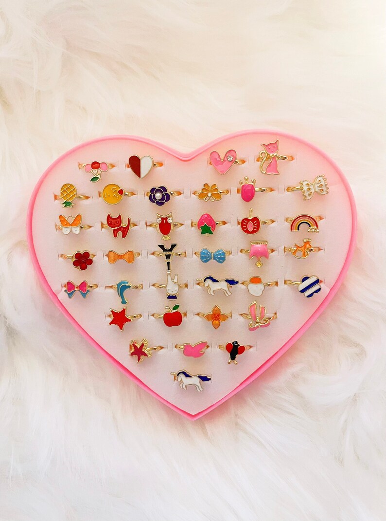 36pcs Little Girl Adjustable Rings in Box Kids Jewelry Rings - Etsy