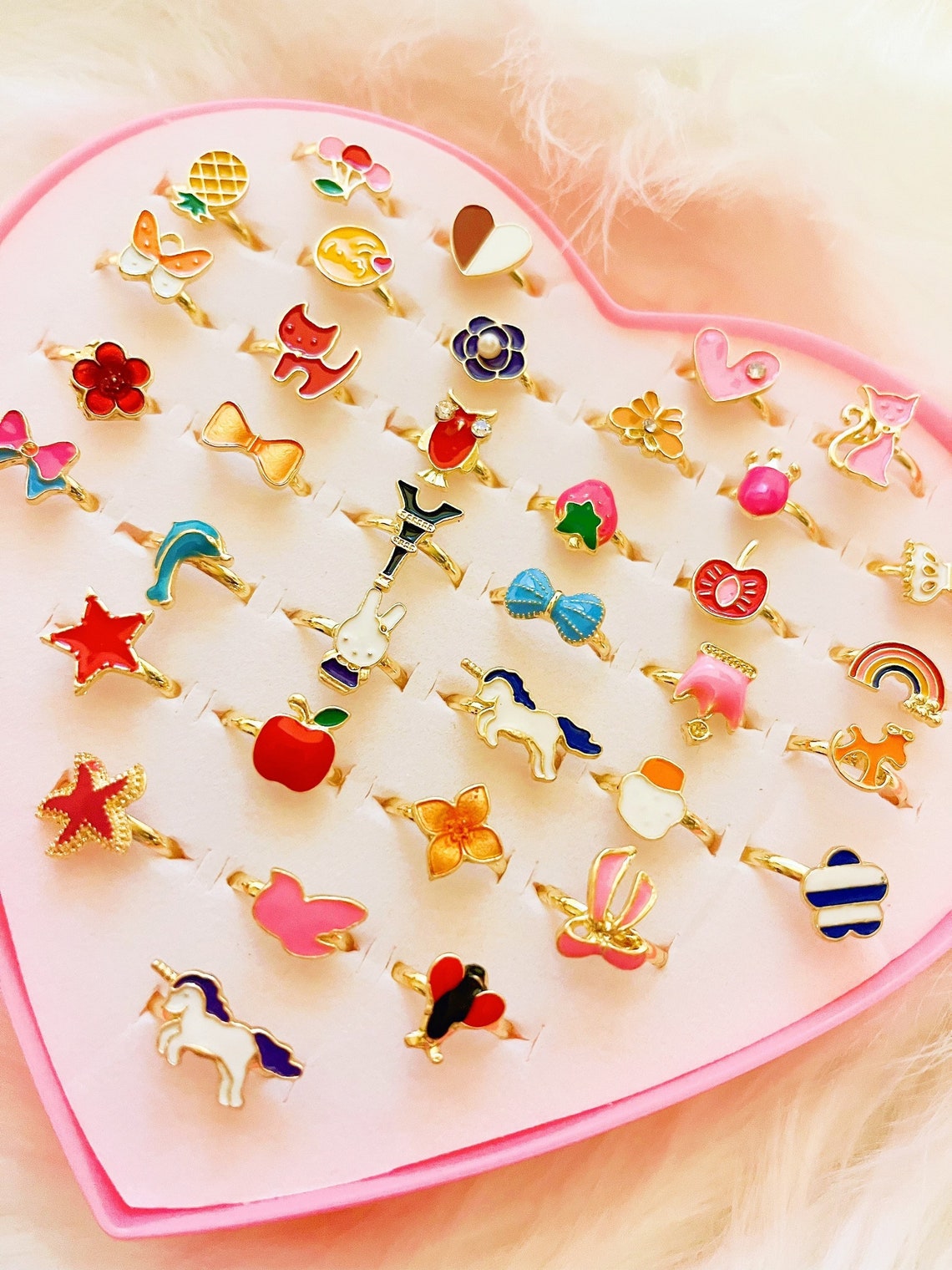 36pcs Little Girl Adjustable Rings in Box Kids Jewelry Rings - Etsy