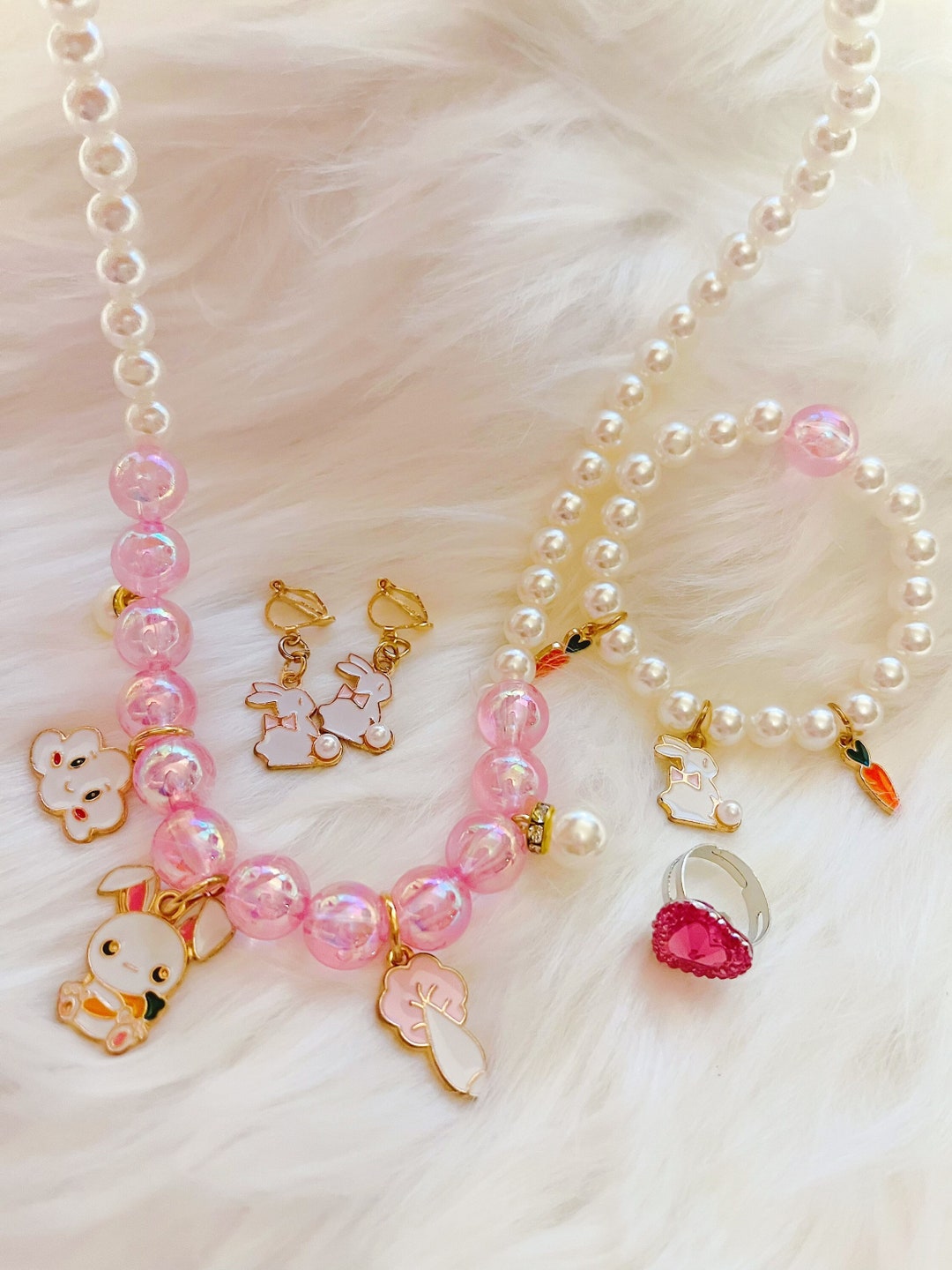 Kids Jewelry,little Girls,toddlers Necklace Set, Bunny Necklace ...