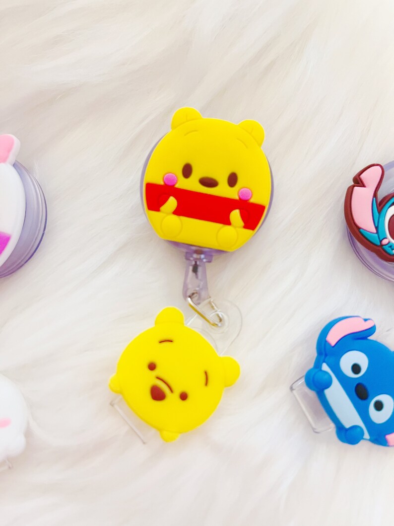 Cartoon ID Badge Clip,cute Kawaii Cartoon Character Retractable ID ...