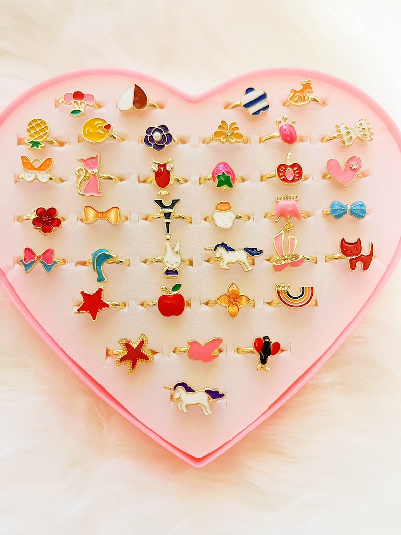 36pcs Little Girl Adjustable Rings in Box Kids Jewelry Rings - Etsy