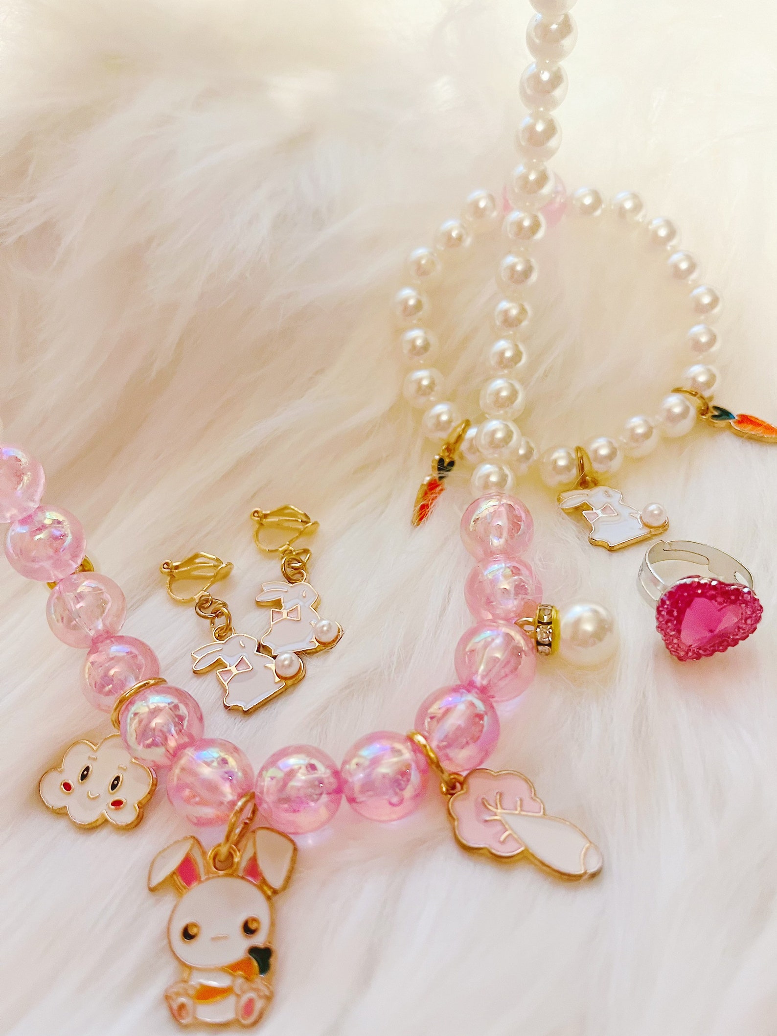 Kids Jewelry,little Girls,toddlers Necklace Set, Bunny Necklace ...