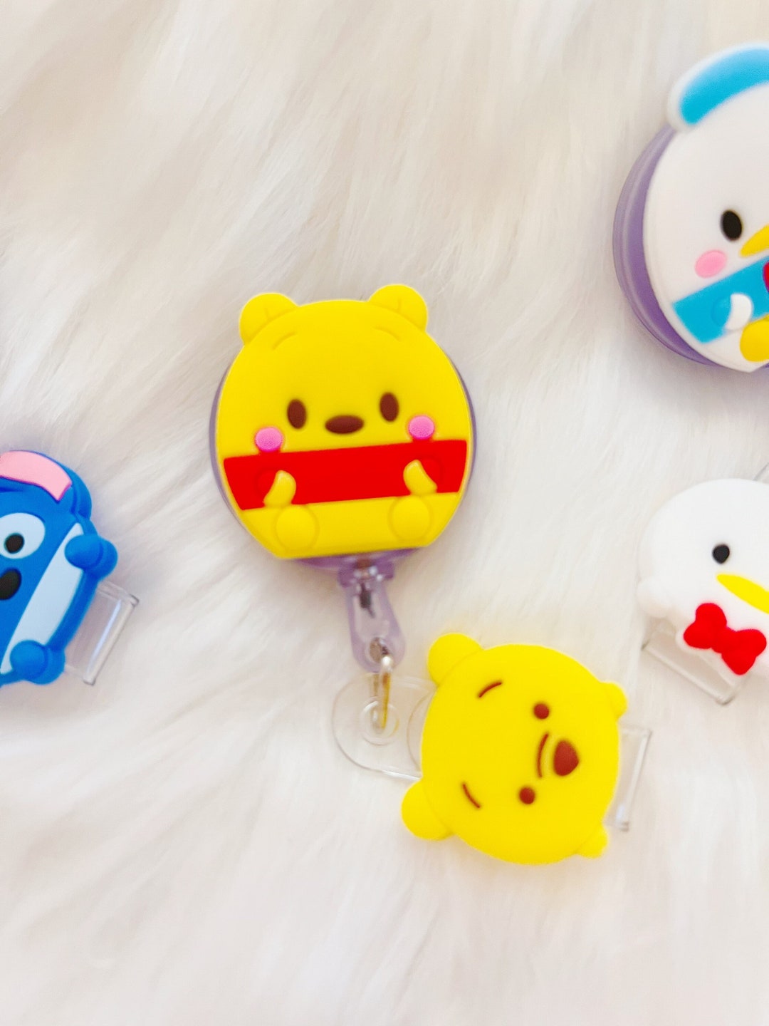 Cartoon ID Badge Clip,cute Kawaii Cartoon Character Retractable ID ...