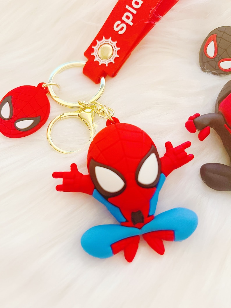 Cute Cartoon Spider Man Keychain/key Ring - Etsy