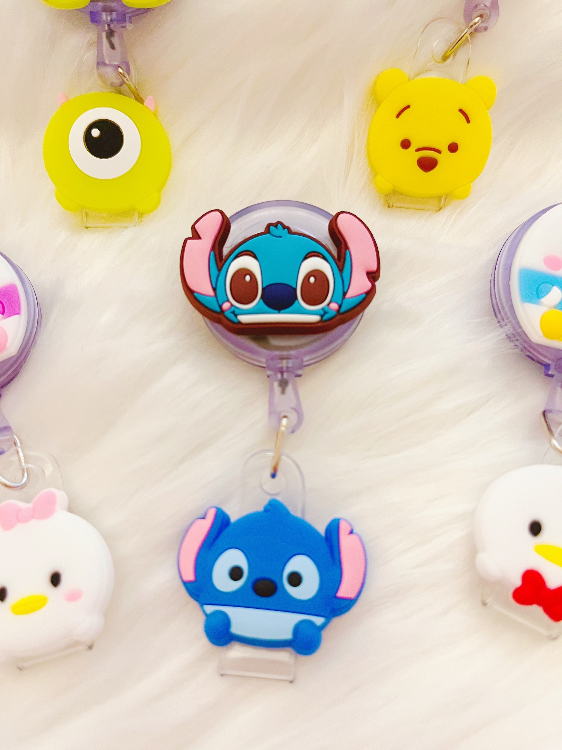 Cartoon ID Badge Clip,cute Kawaii Cartoon Character Retractable ID ...