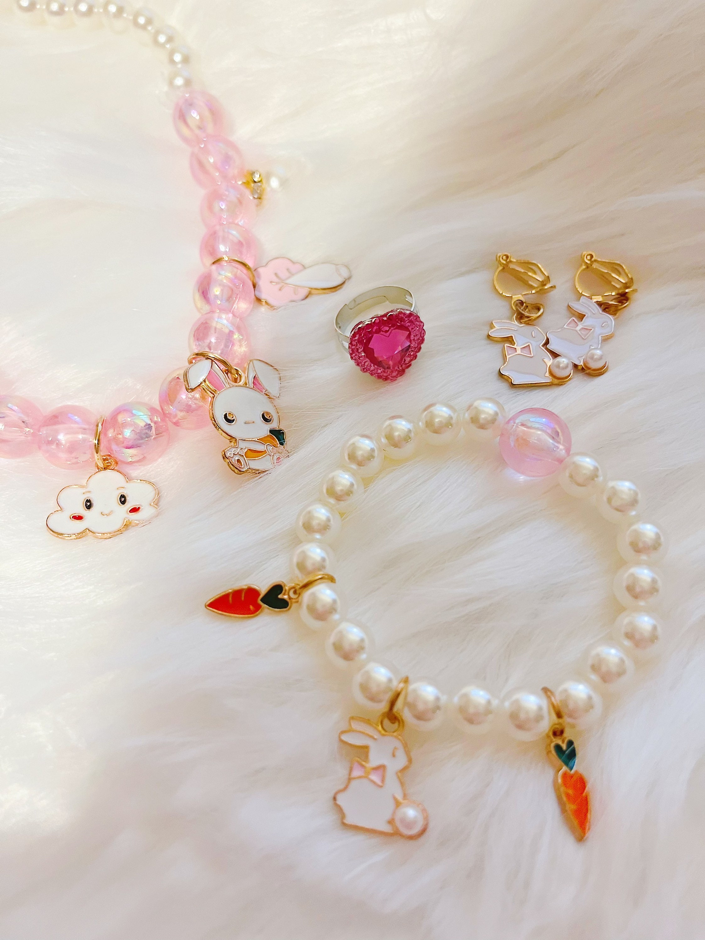 Kids Jewelry,little Girls,toddlers Necklace Set, Bunny Necklace ...