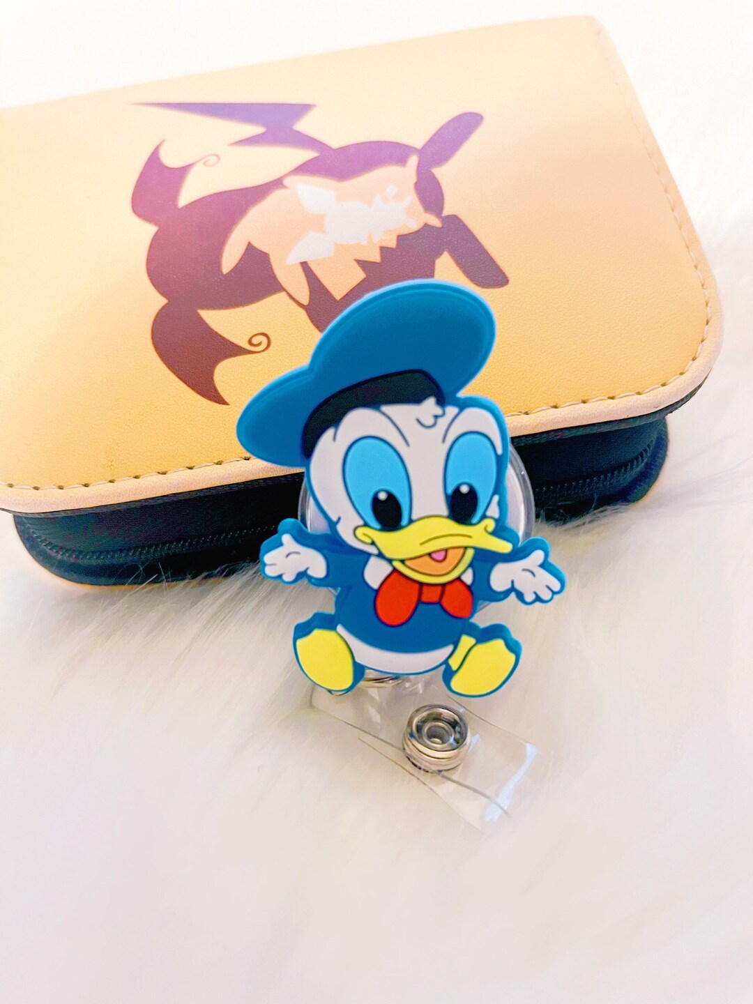 Cute Duck Design ID Badge Clips, Cute Kawaii Cartoon Retractable ID ...