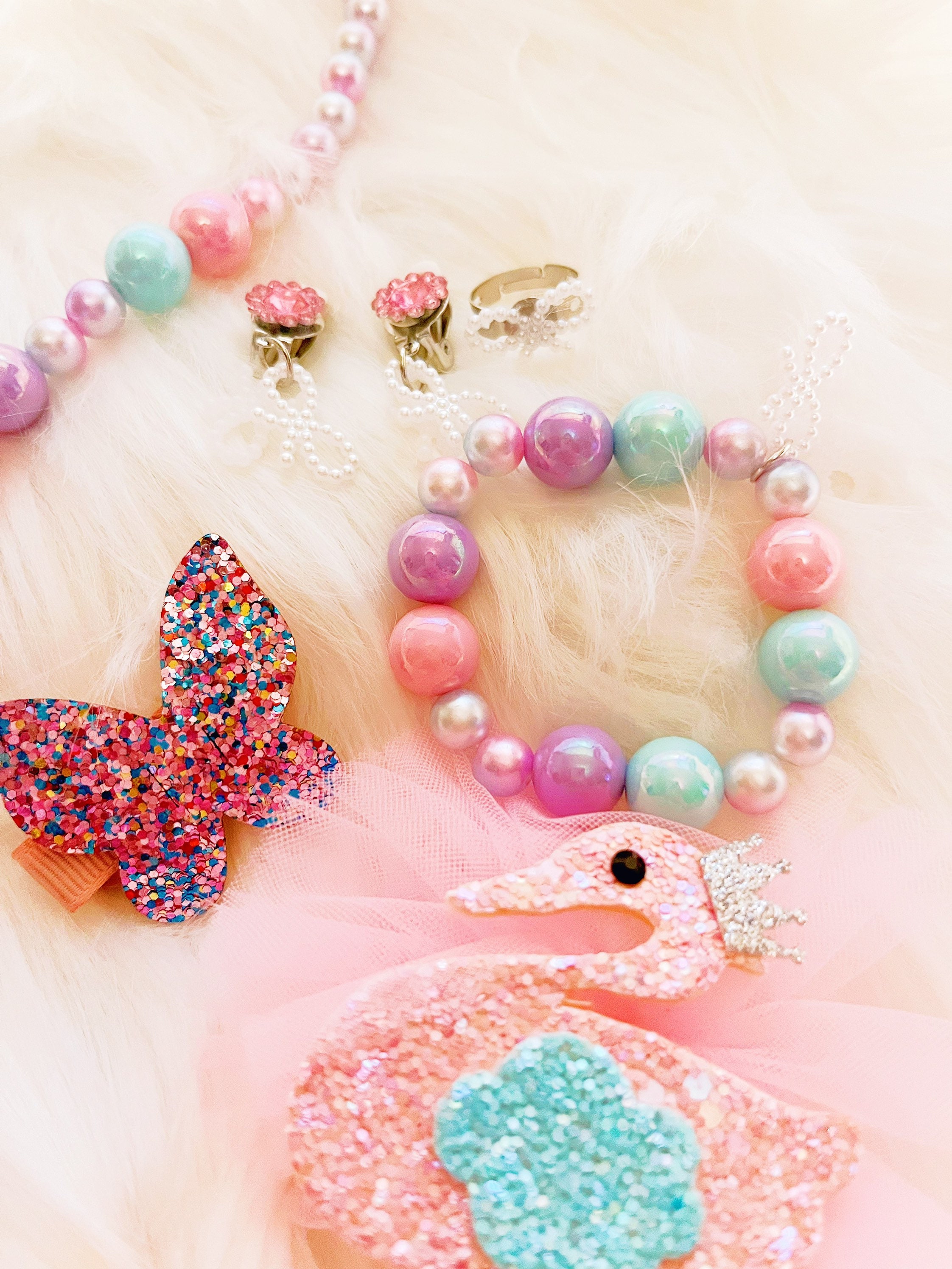 Kids Jewelry Set in the Box, 8 Pcs Cute Little Girls Princess Necklace ...