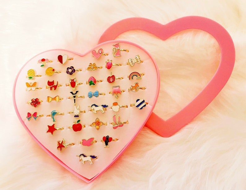 36pcs Little Girl Adjustable Rings in Box Kids Jewelry Rings - Etsy