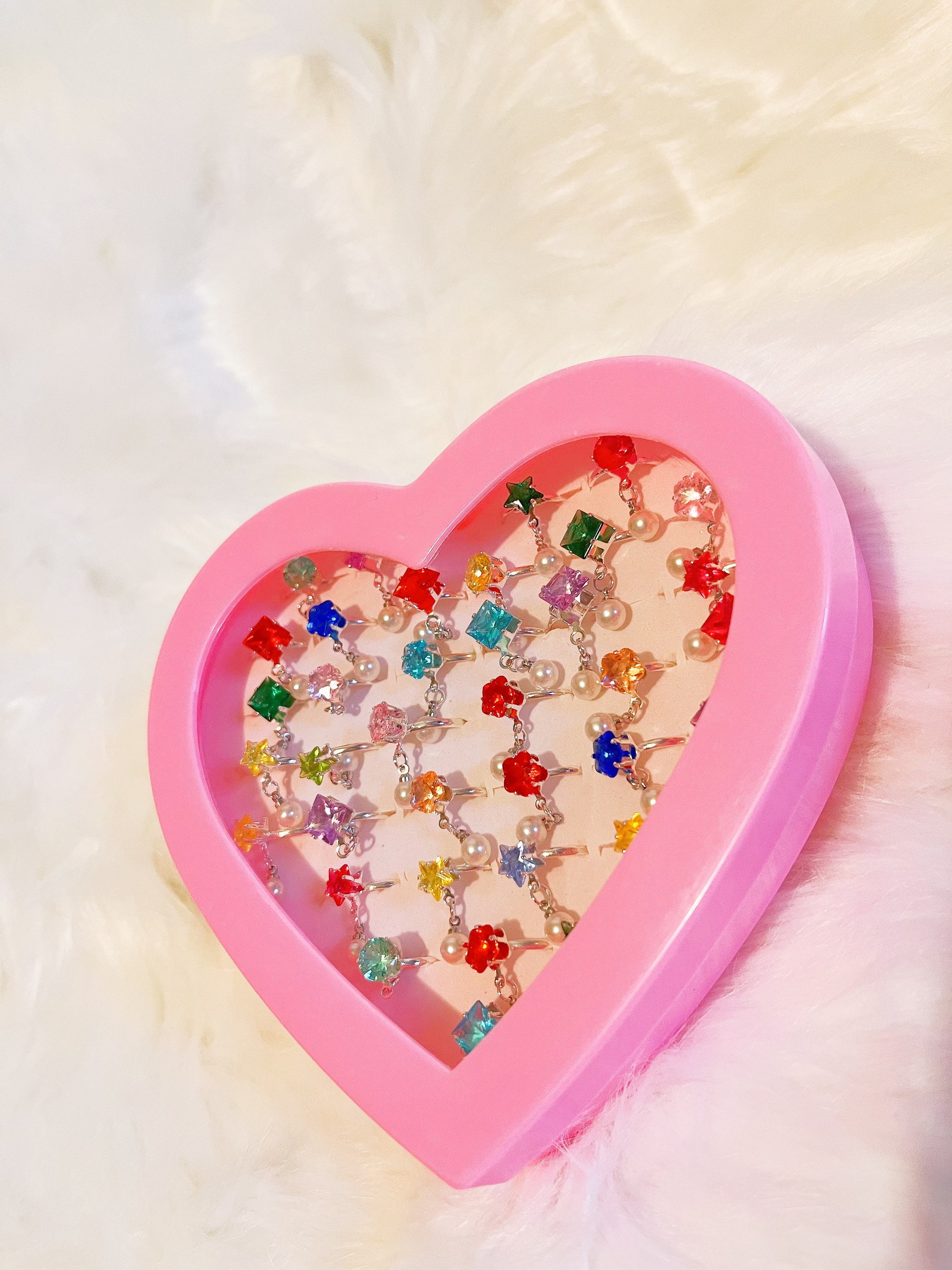 Little Girls Jewel Rings,36 Pcs Little Girls Princess Rhinestone Gem ...