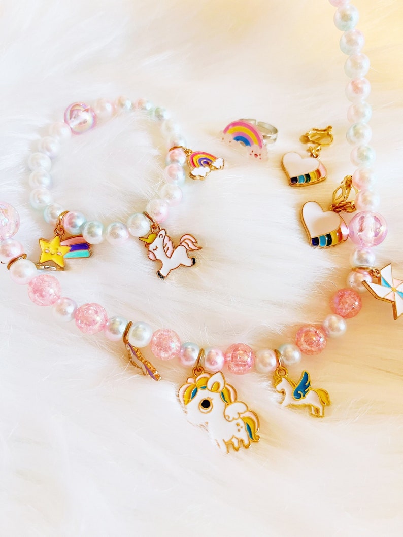 Kids Jewelry,little Girls,toddlers Necklace Set, Unicorn Necklace ...