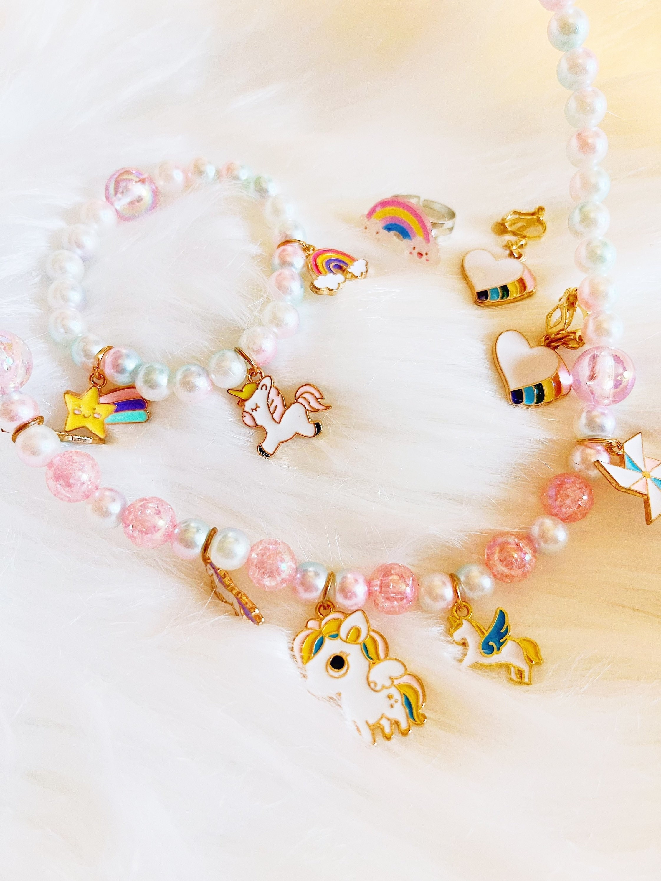 Kids Jewelry,little Girls,toddlers Necklace Set, Unicorn Necklace ...