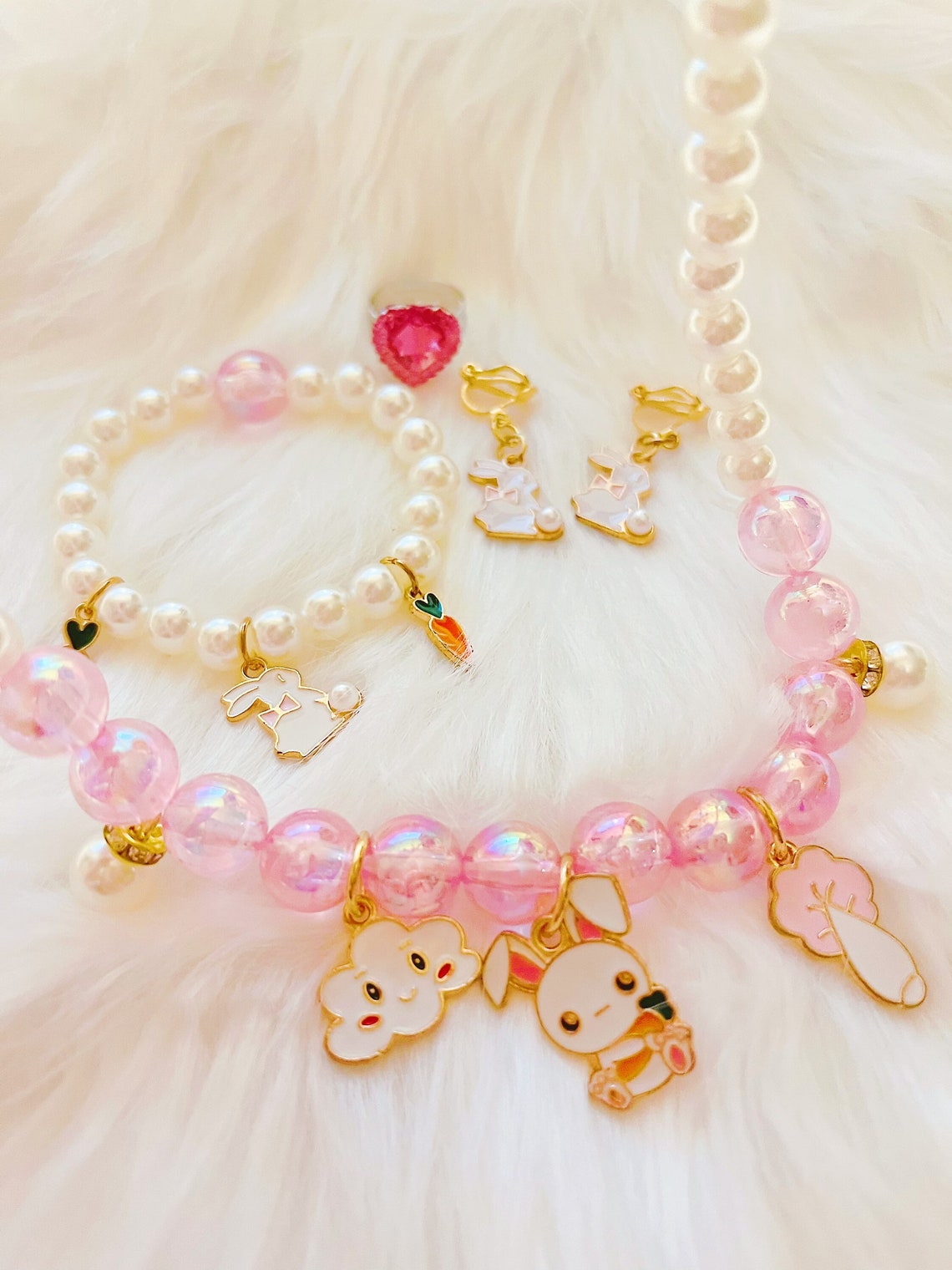 Kids Jewelry,little Girls,toddlers Necklace Set, Bunny Necklace ...