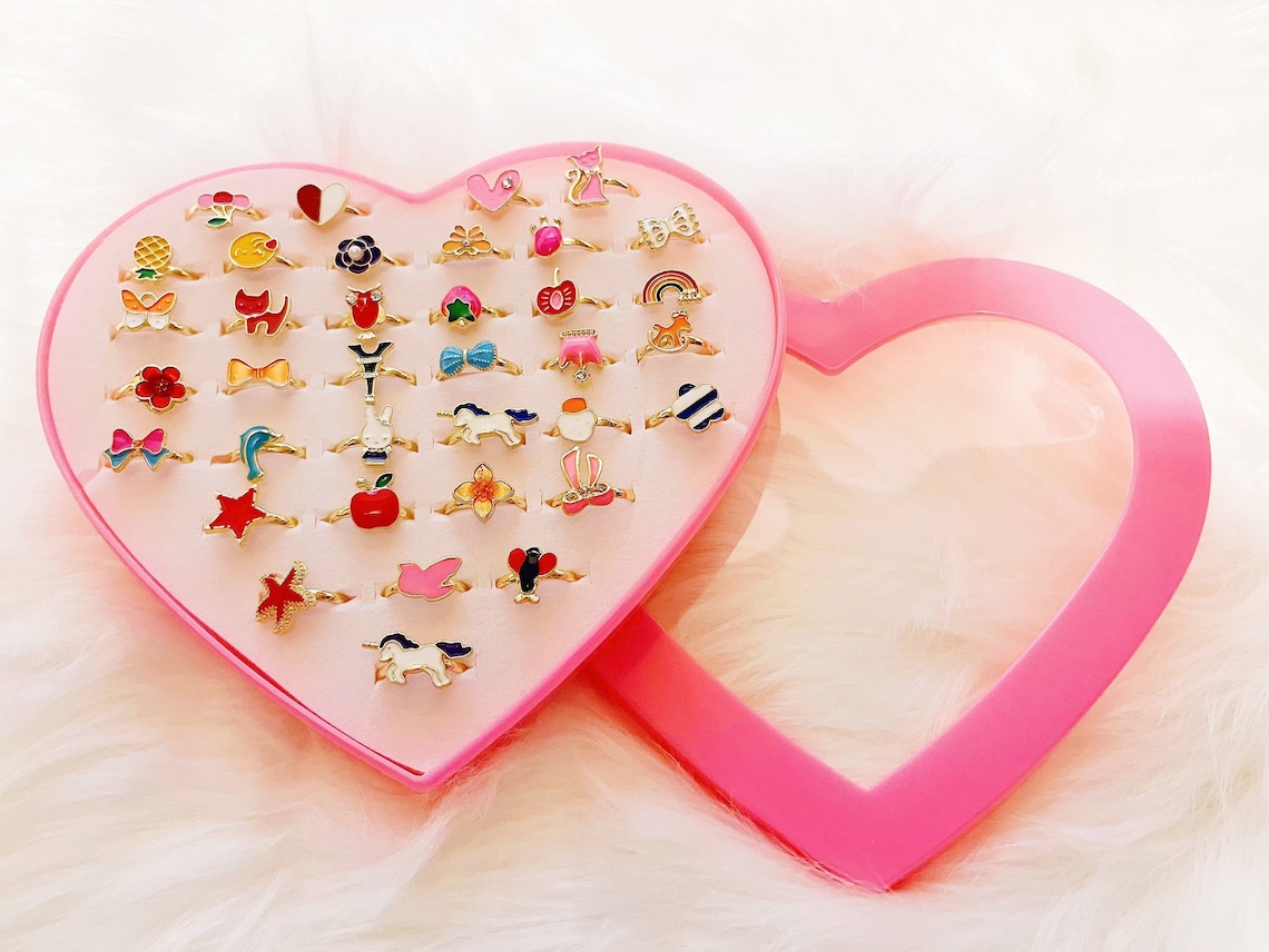 36pcs Little Girl Adjustable Rings in Box Kids Jewelry Rings - Etsy