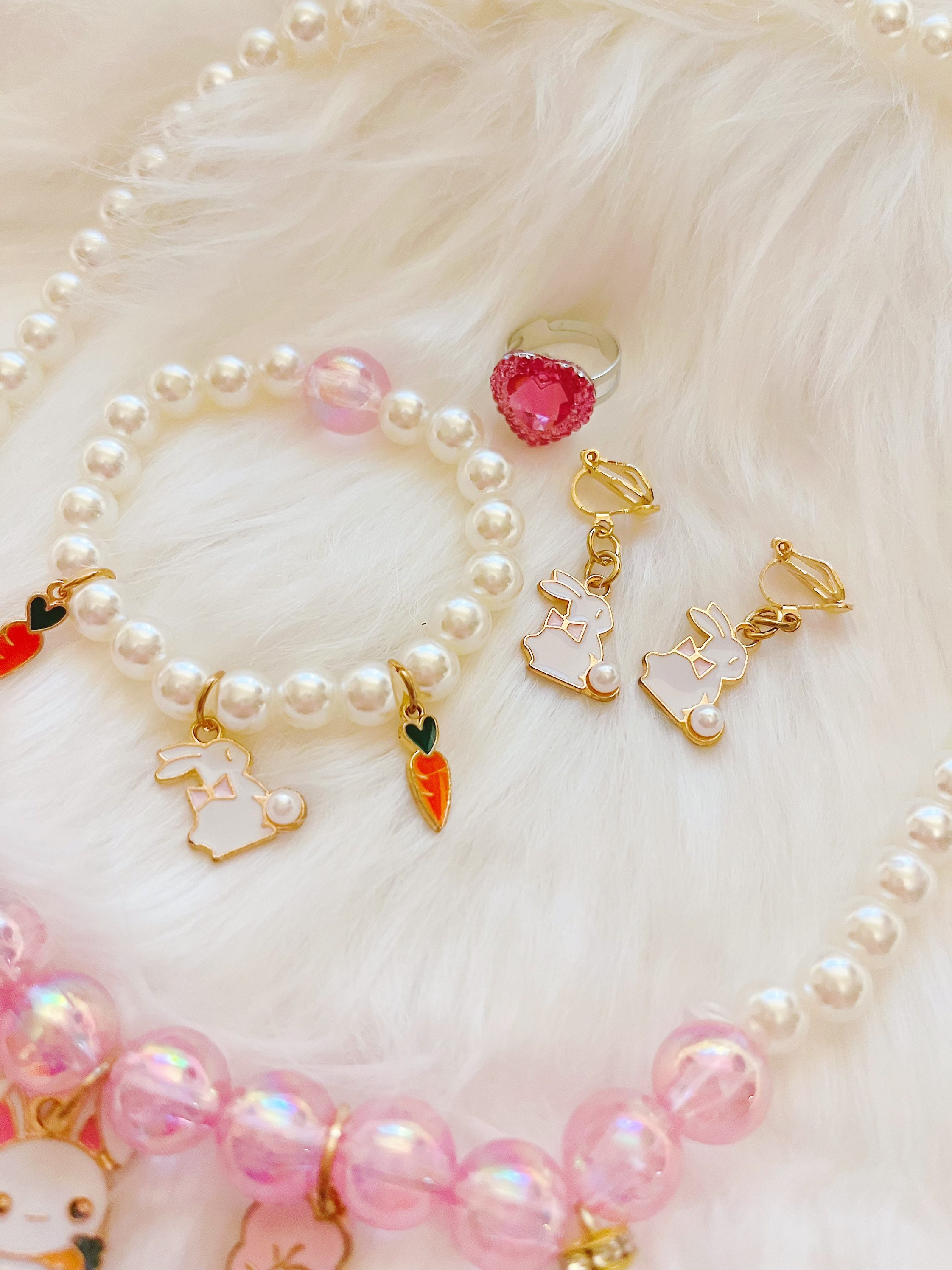 Kids Jewelry,little Girls,toddlers Necklace Set, Bunny Necklace ...