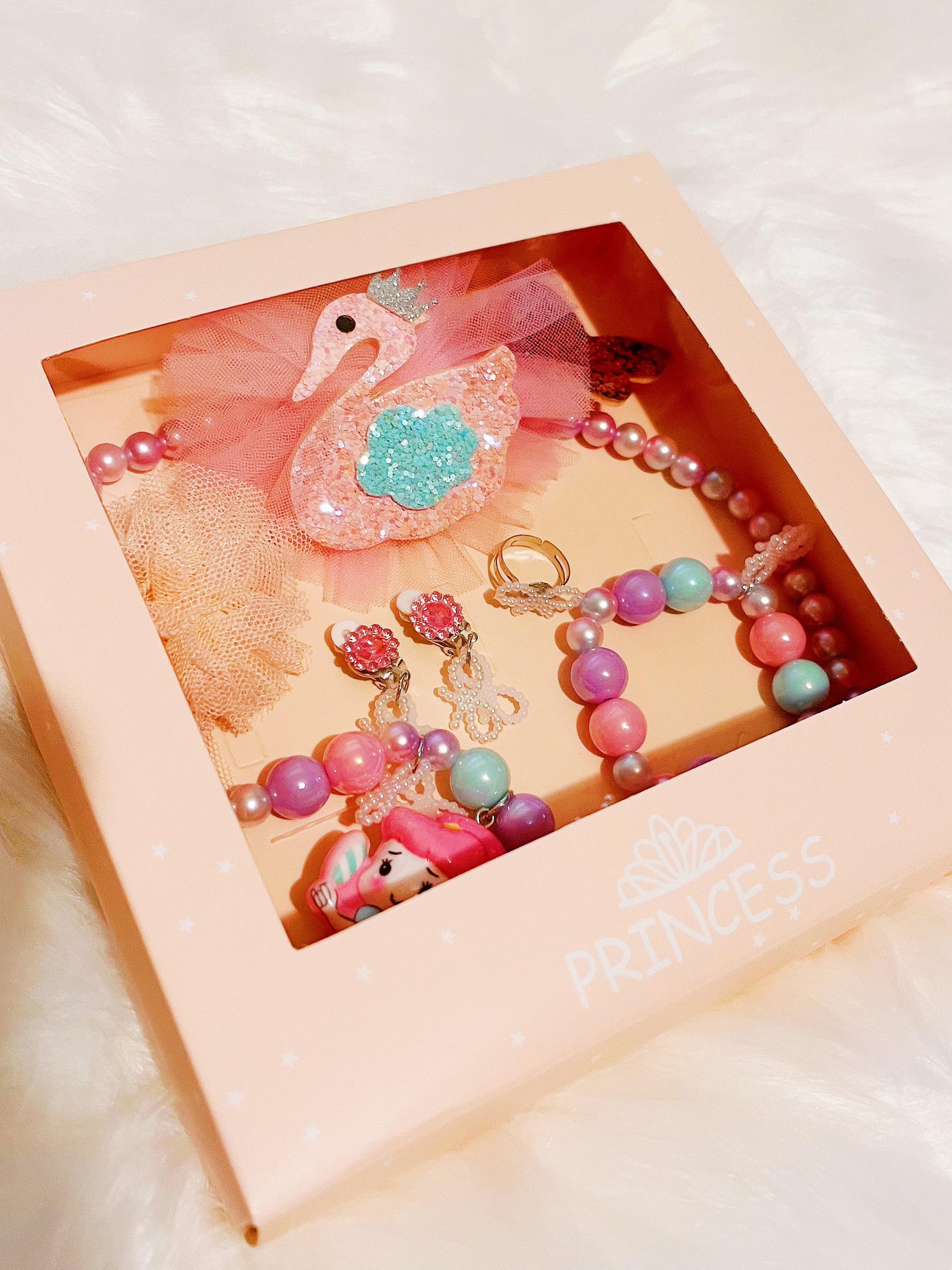 Kids Jewelry Set in the Box, 8 Pcs Cute Little Girls Princess Necklace ...