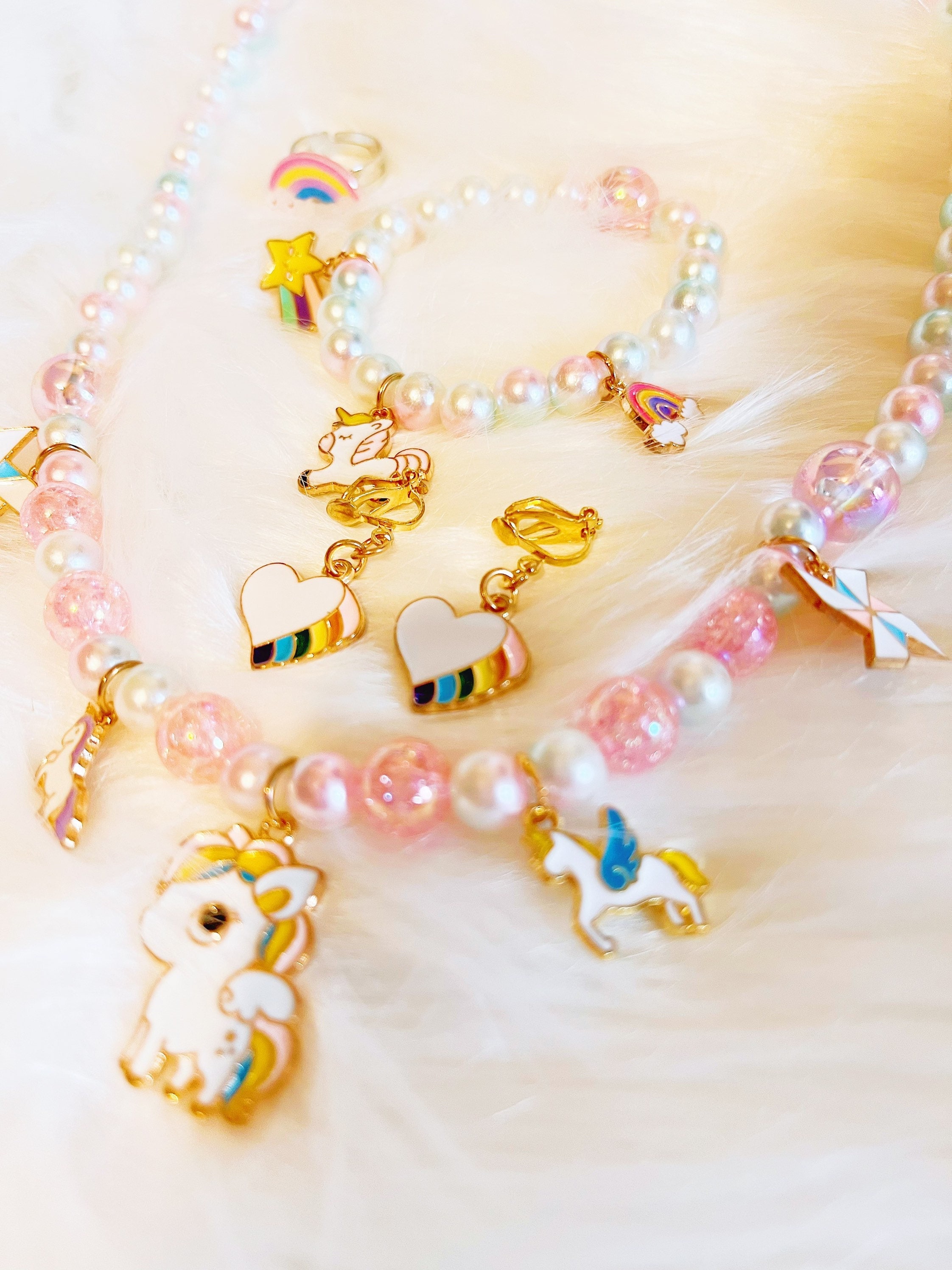 Kids Jewelry,little Girls,toddlers Necklace Set, Unicorn Necklace ...