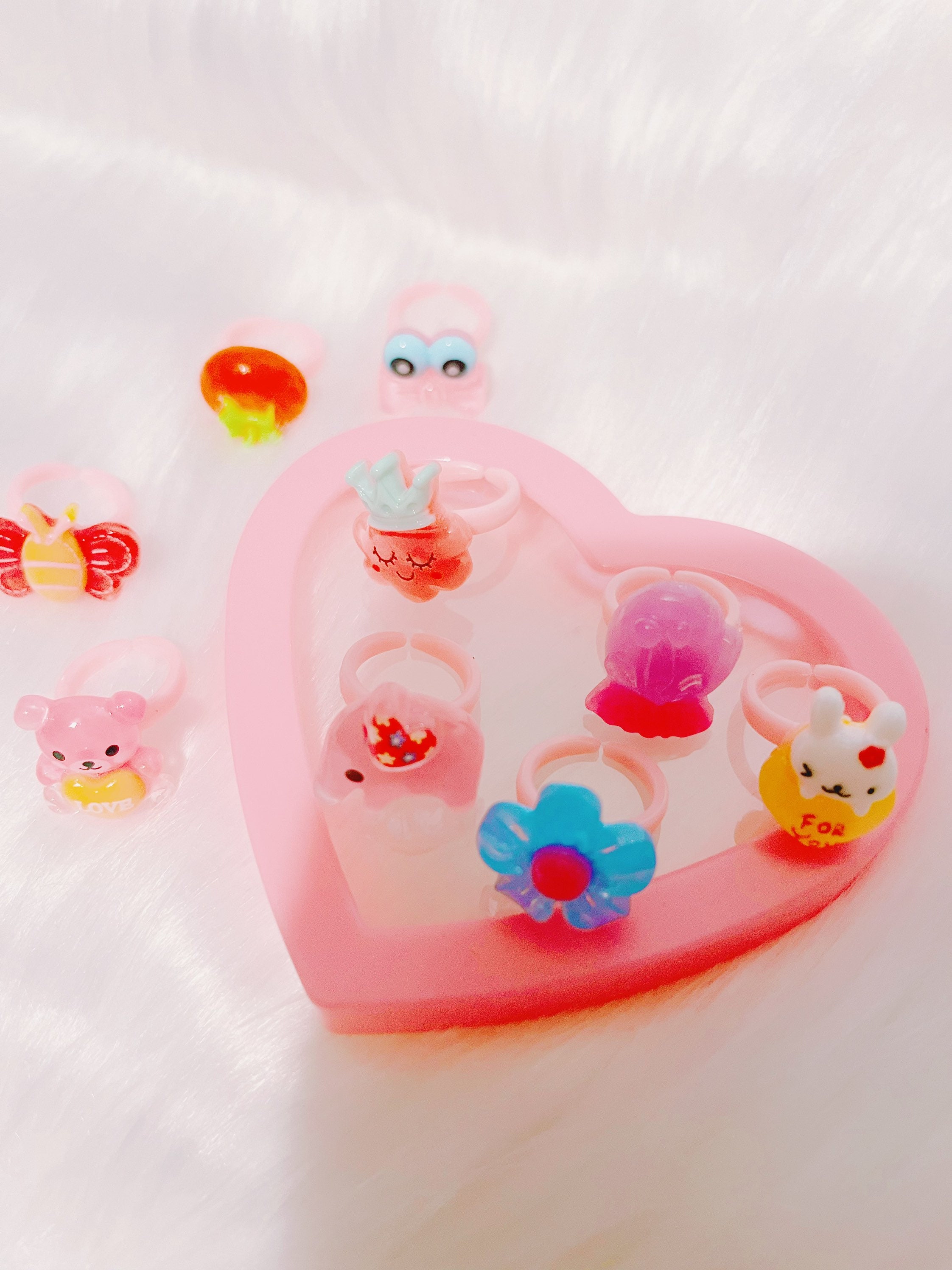 12 Pieces Kids Rings Little Girls Cute Design Rings Set in - Etsy