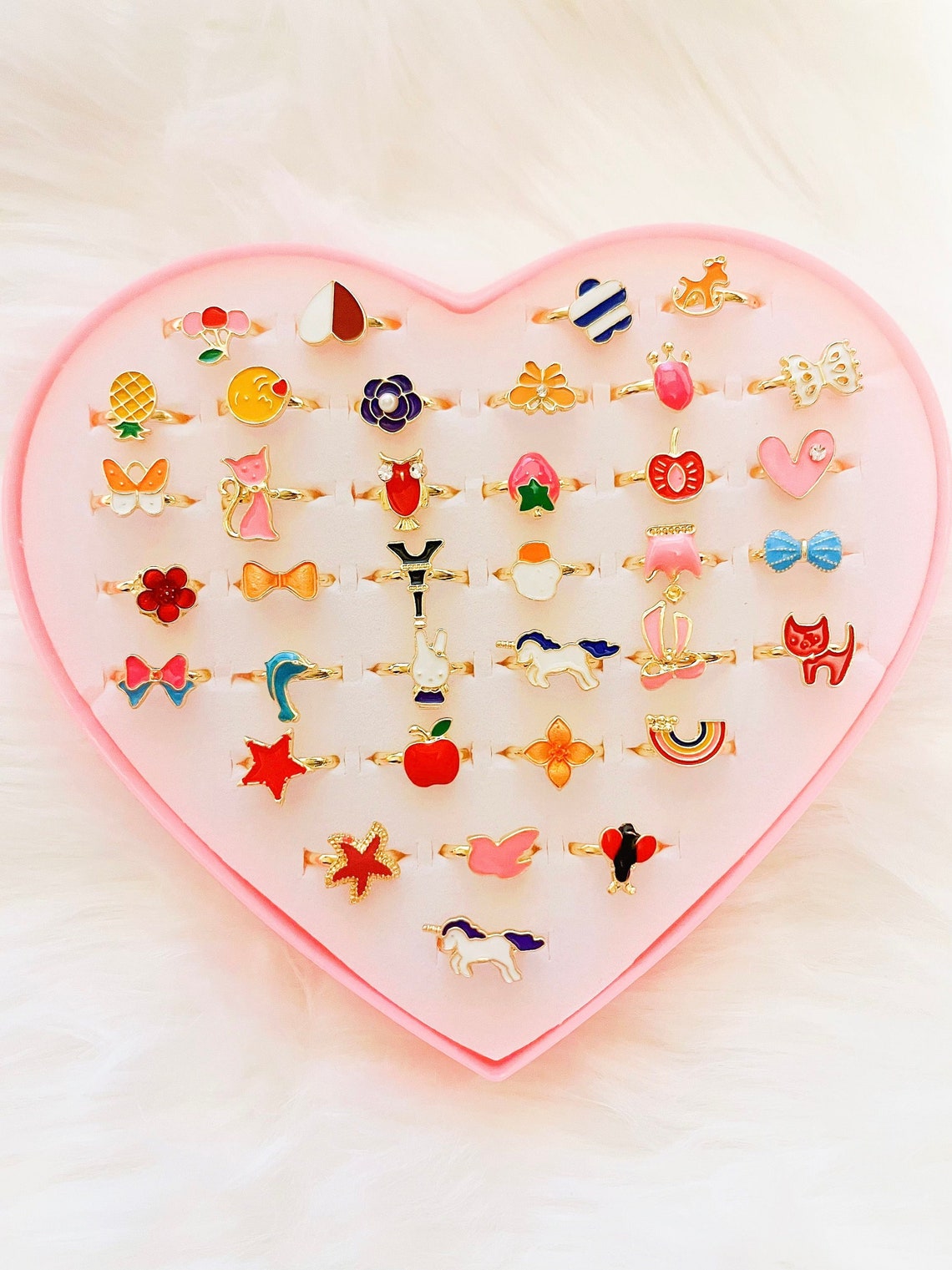 36pcs Little Girl Adjustable Rings in Box Kids Jewelry Rings - Etsy