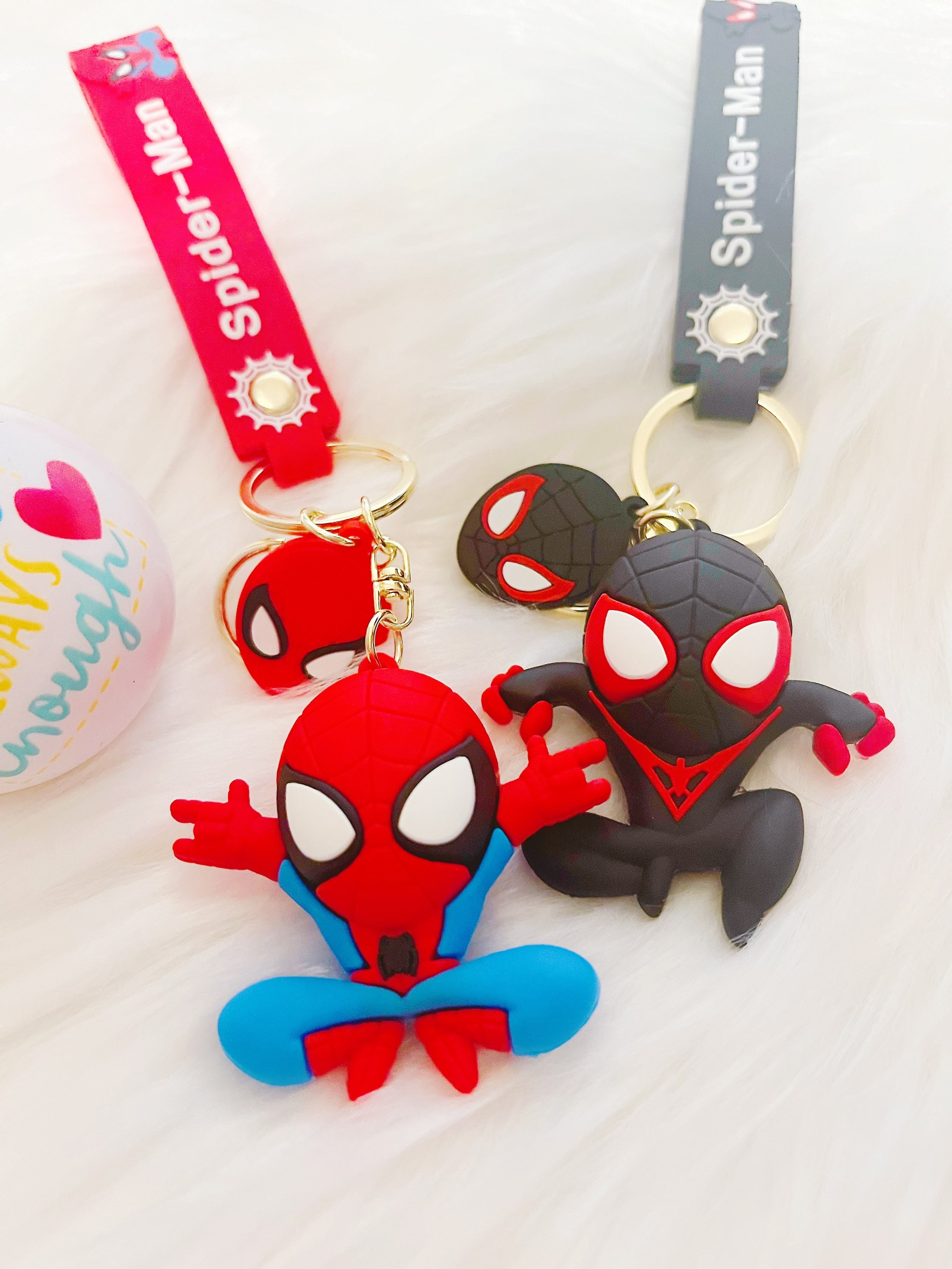 Cute Cartoon Spider Man Keychain/key Ring - Etsy