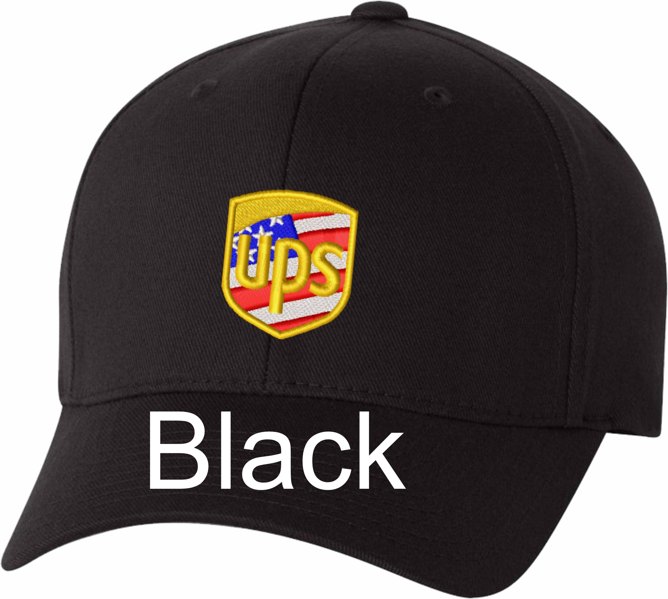 Custom UPS USA Flag Hats Caps 112 Richardson Flex Fit 210 Flat Bill ...