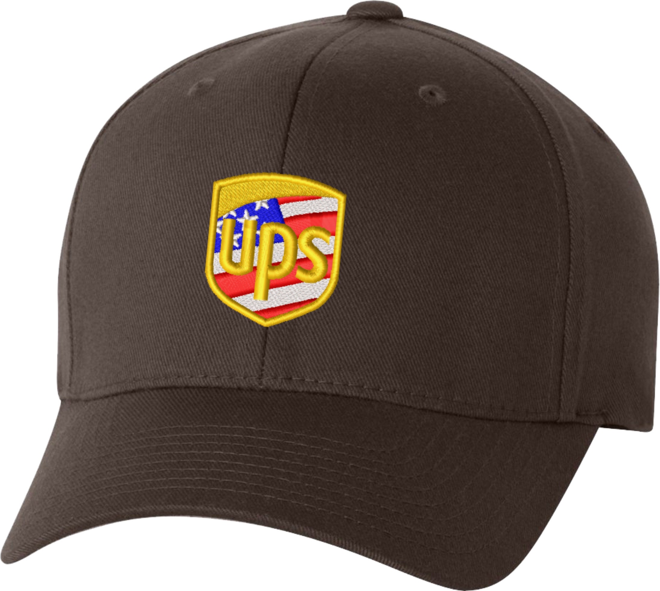 Custom UPS USA Flag Hats Caps 112 Richardson Flex Fit 210 Flat Bill ...