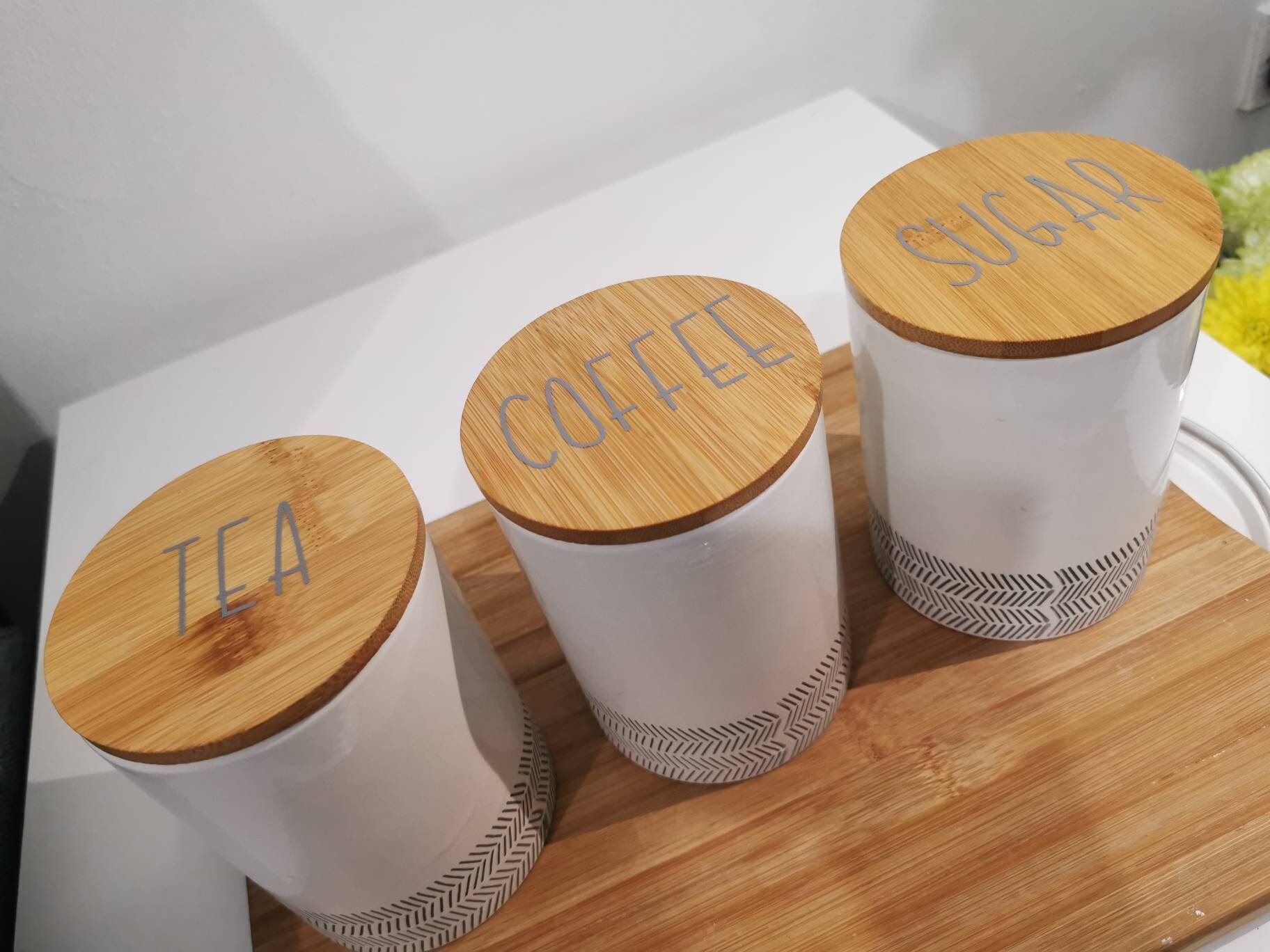 Tea Coffee Sugar Labels and Decals for kitchen storage home | Etsy