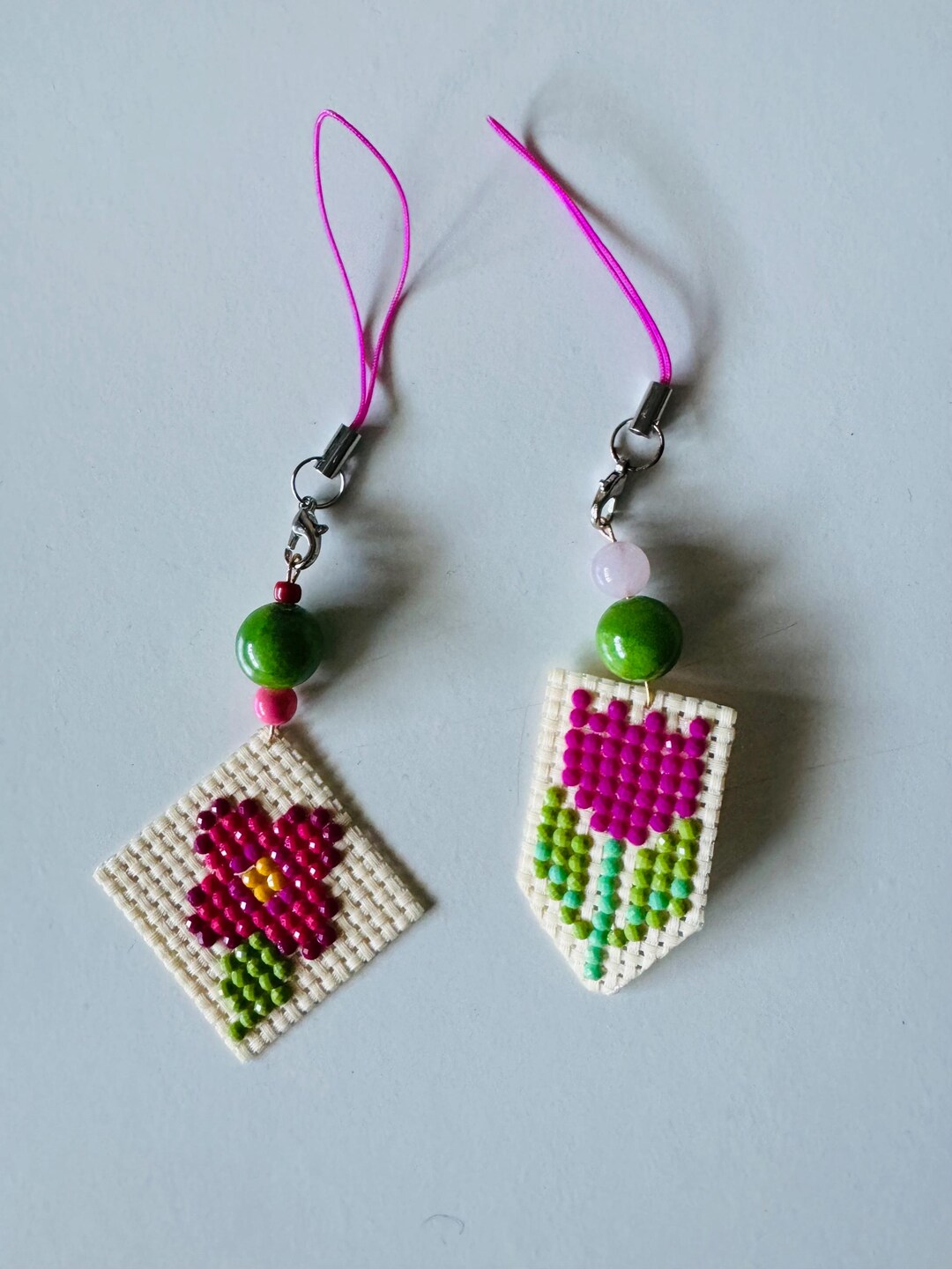 Handmade Diamond Dotz & Bead Key Chains | Sparkling Keychain Charms ...
