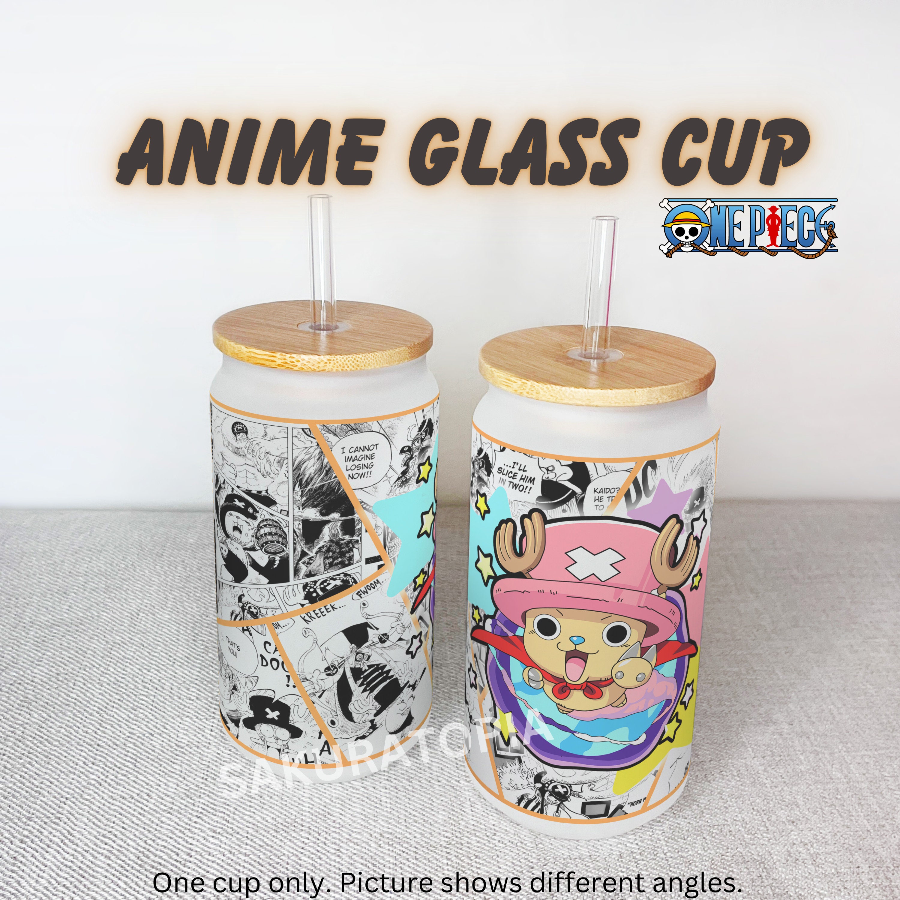 Pirate Anime Glass Cup 16oz Sublimation Anime Fan Anime Design Manga ...
