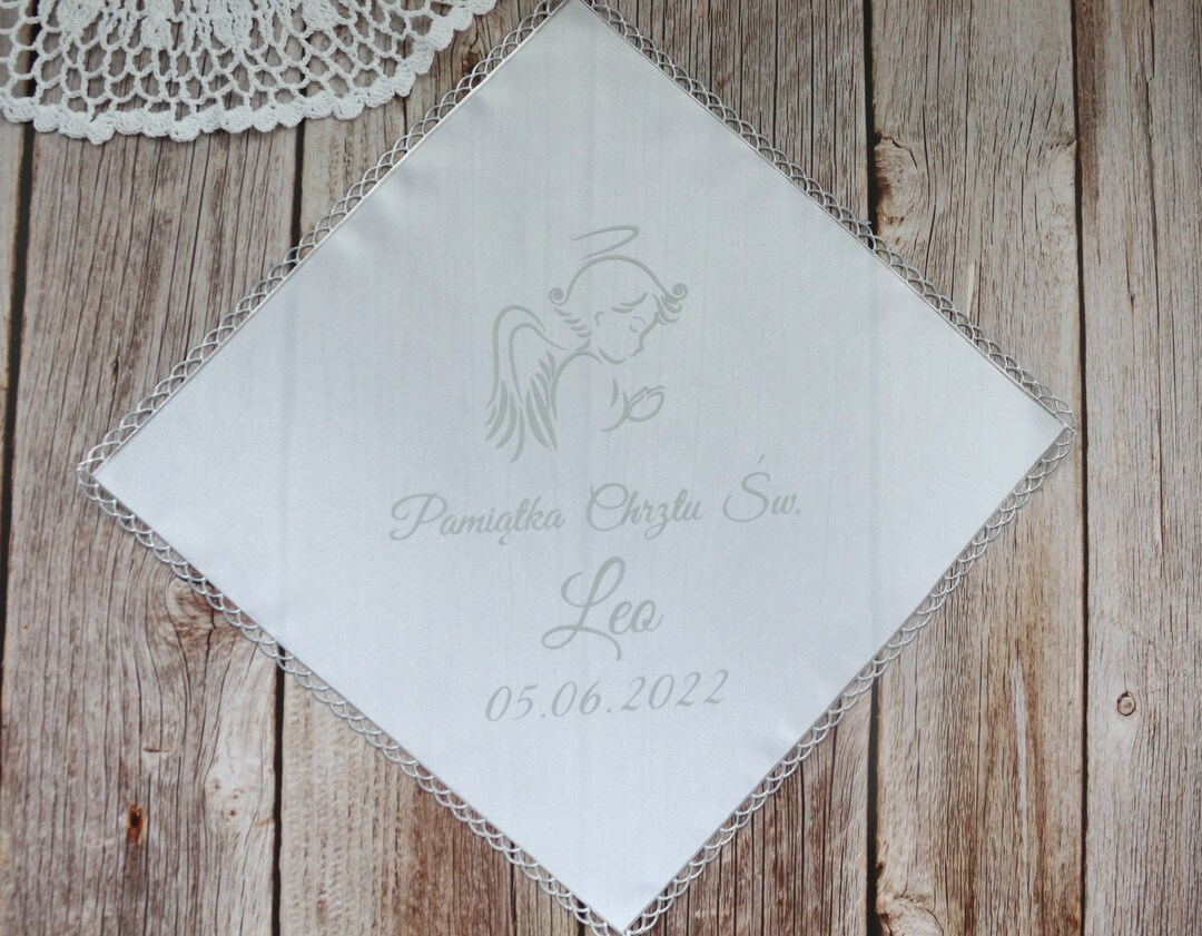 Personalised Christening Baptism White Satin Handkerchief Robe With ...